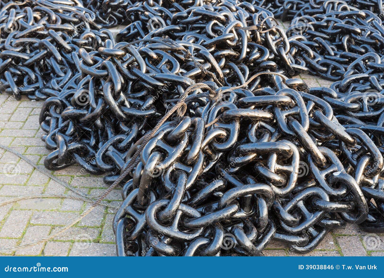 Iron Chains, Hanging From Iron Poles, A Symbol Of Cruelty. Dusty Dirty ...
