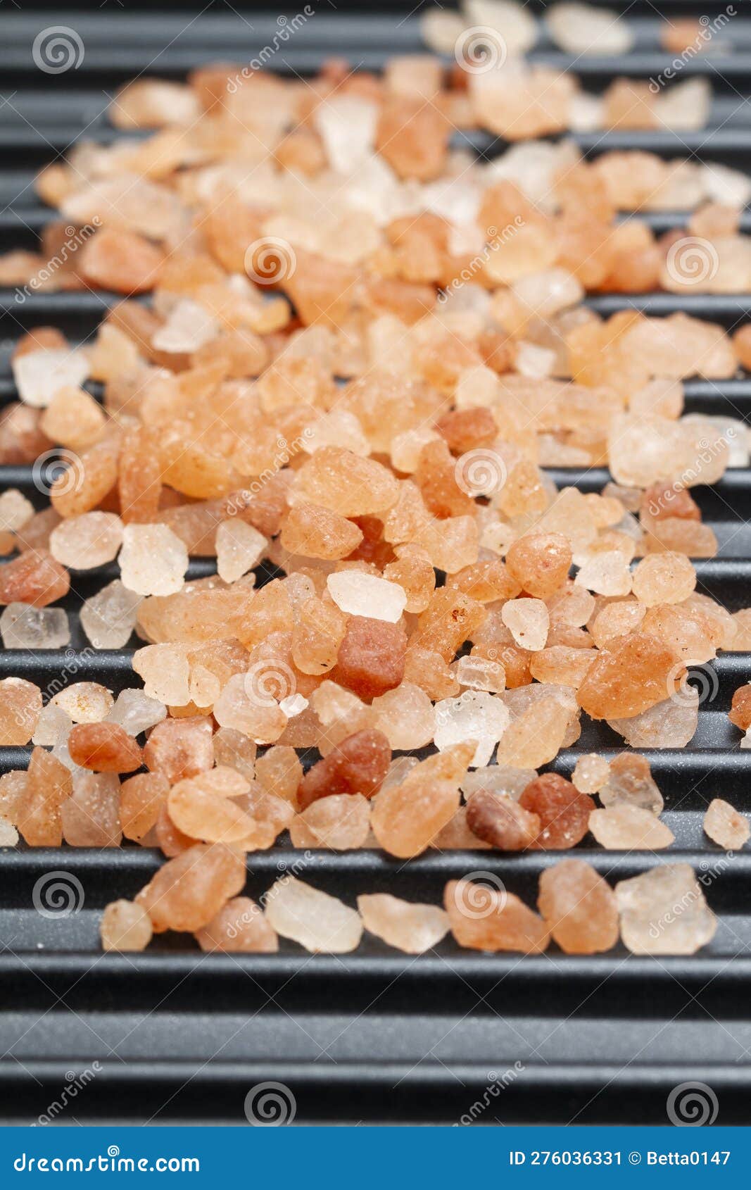 Heap of Himalayan Salt Grains, on the Black Pan Stock Image - Image of ...