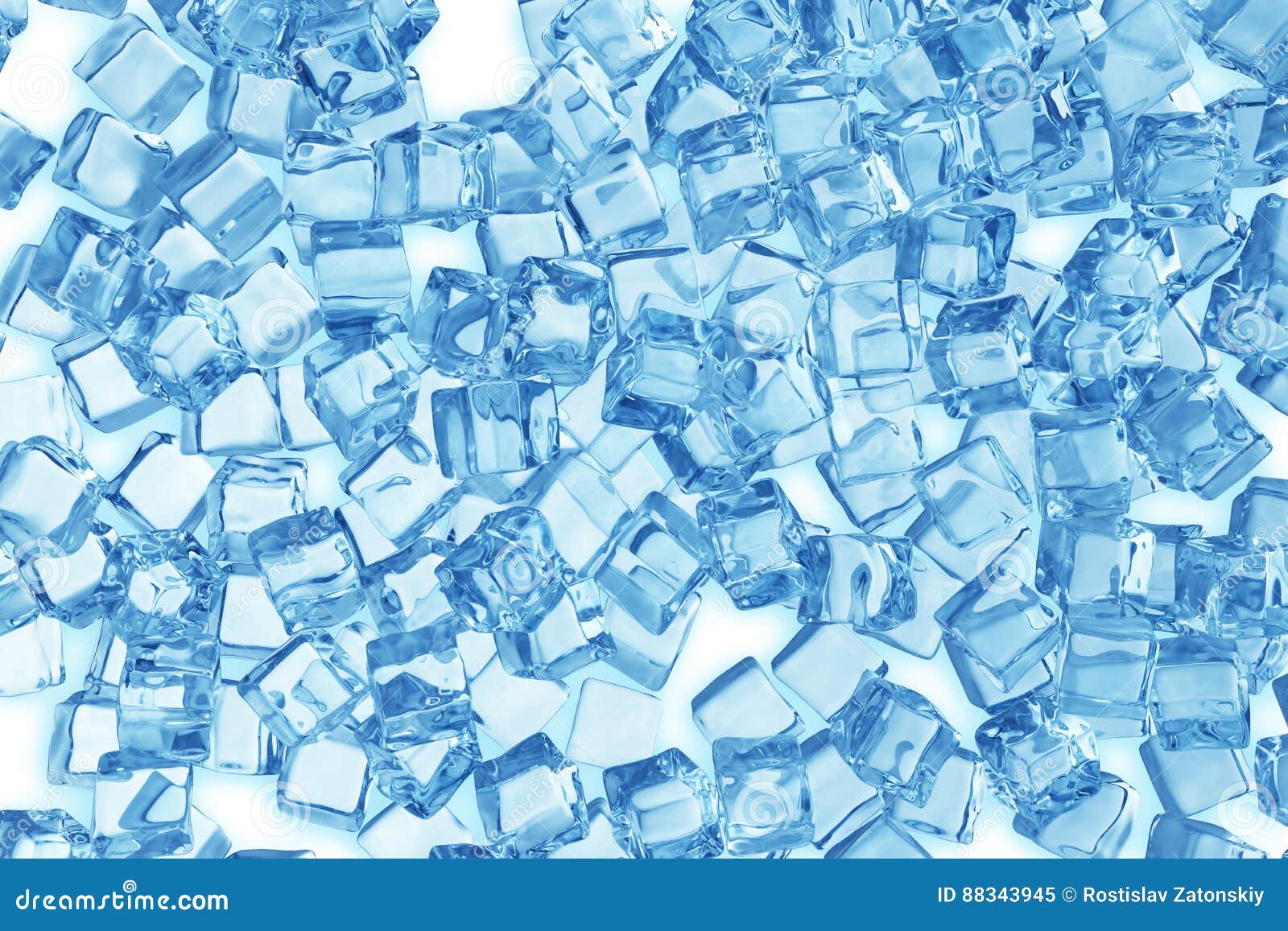 Heap of Ice Cubes. Background of Blue Ice Cubes 3d Rendering Stock ...