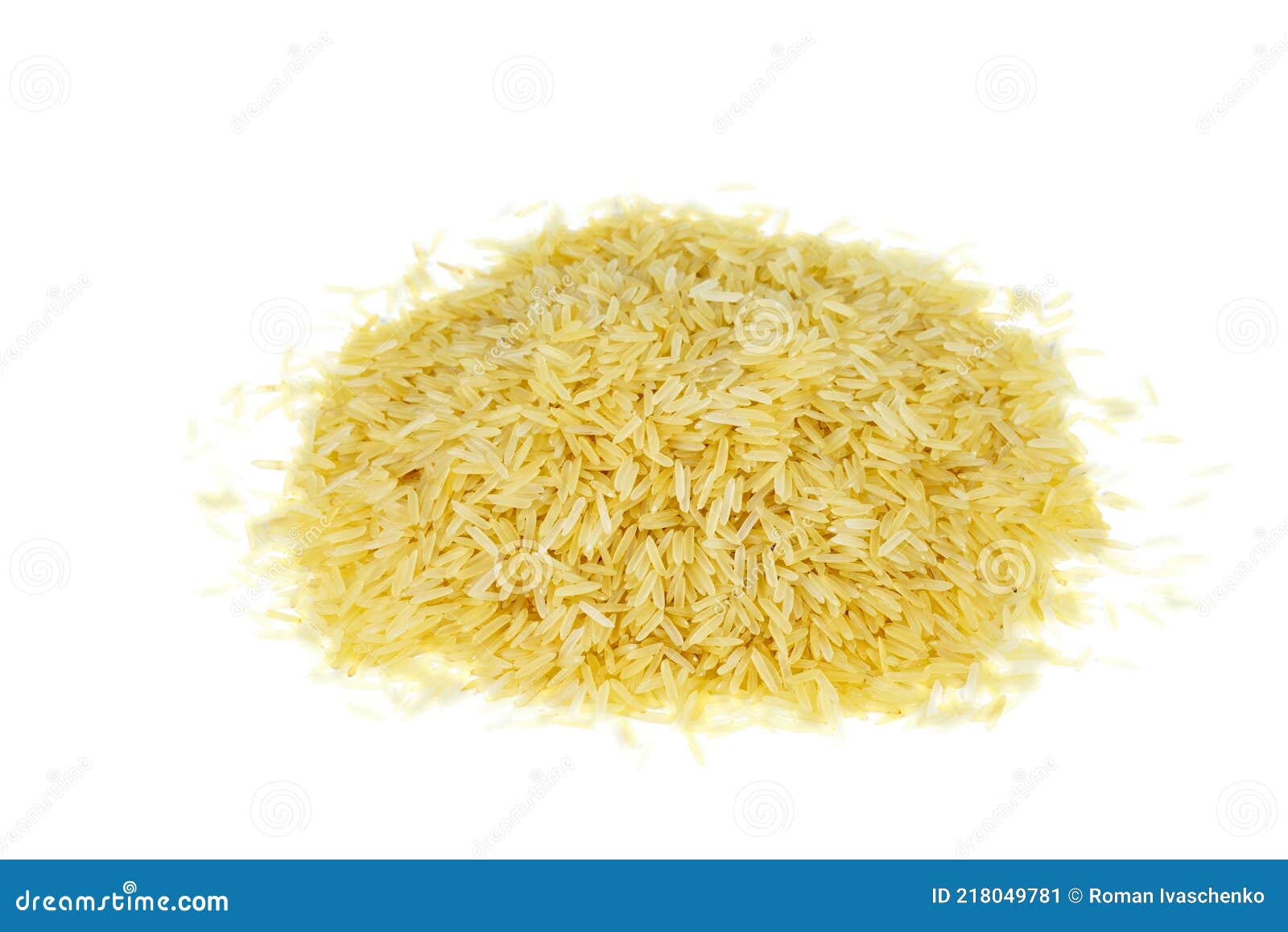 Heap of Long Parboiled Rice Isolated on White Stock Image - Image of ...