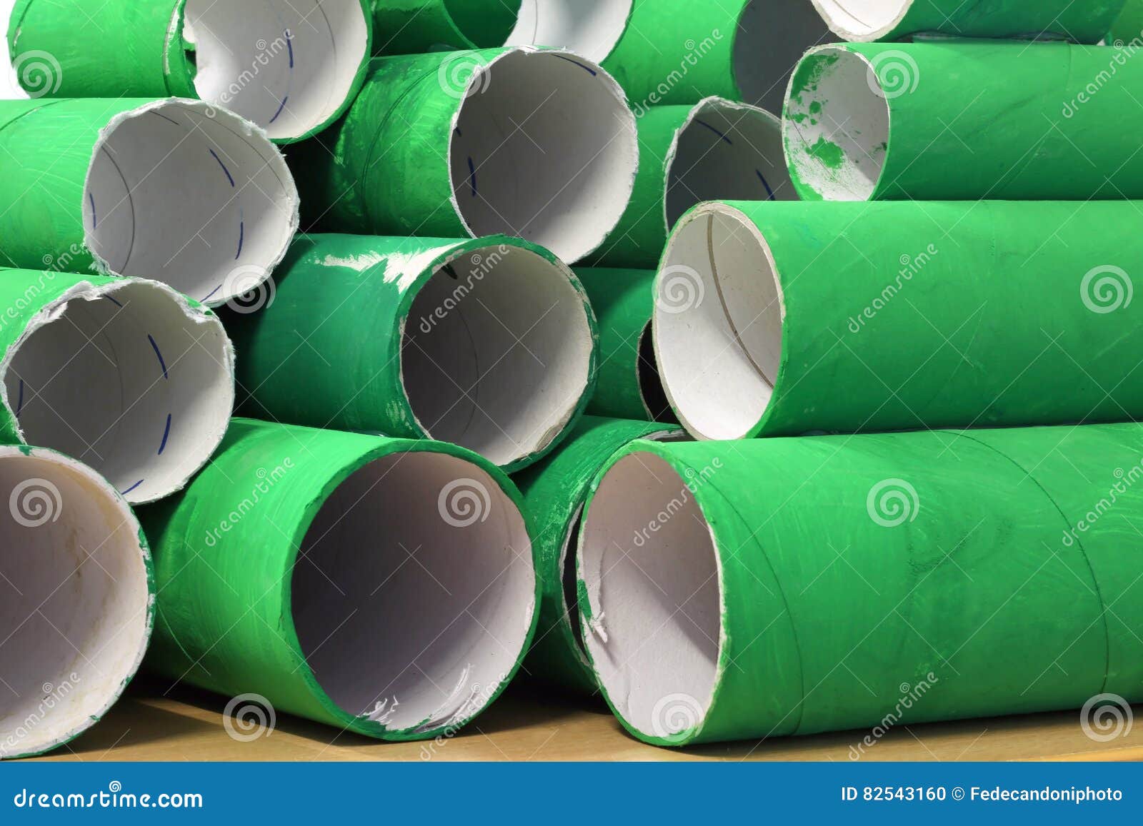 Heap of Many Colorful Green Cardboard Rolls Stock Photo - Image of ...
