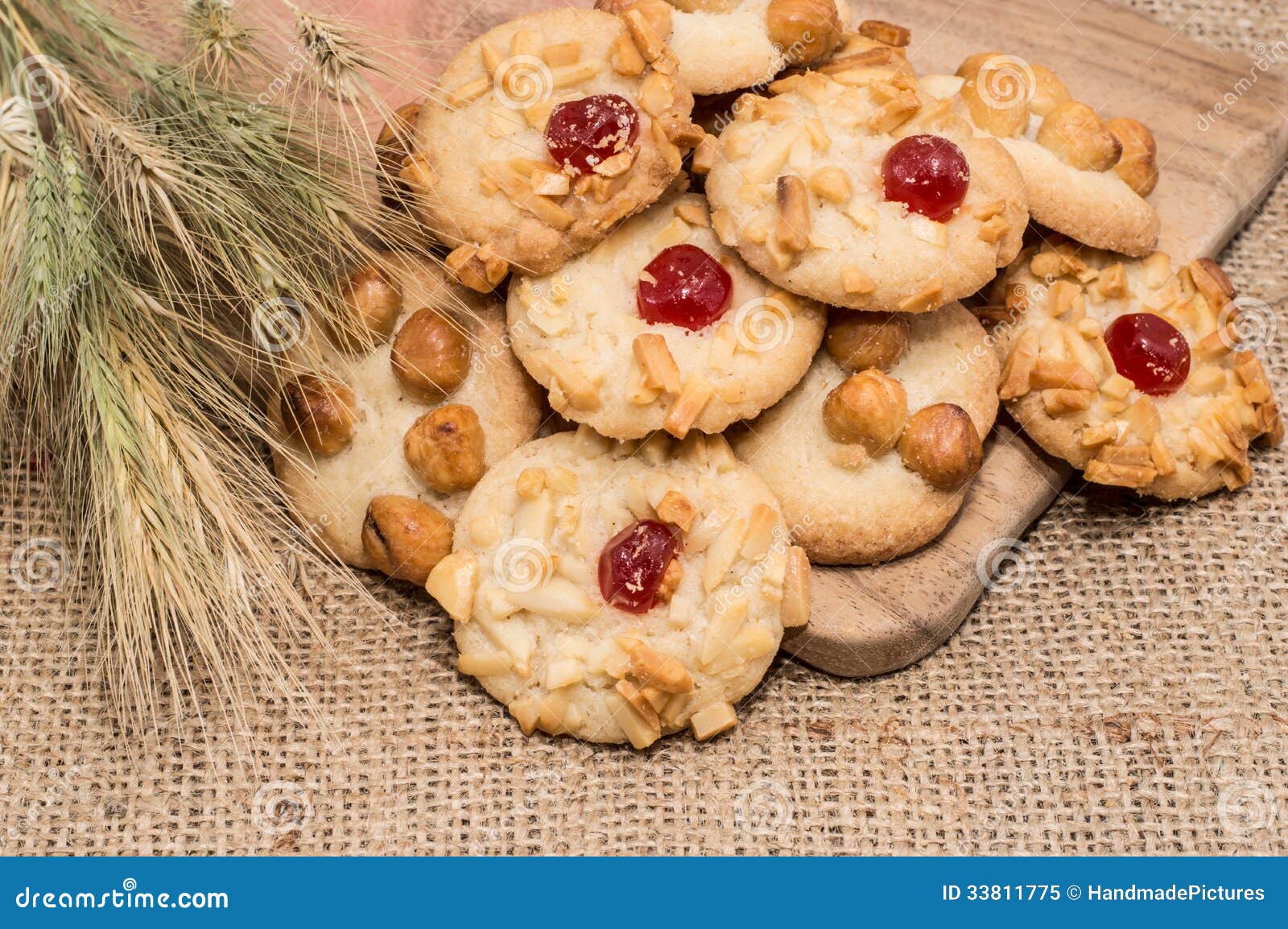 Heap of Mixed Cookies on Rustic Background Stock Image - Image of candy ...