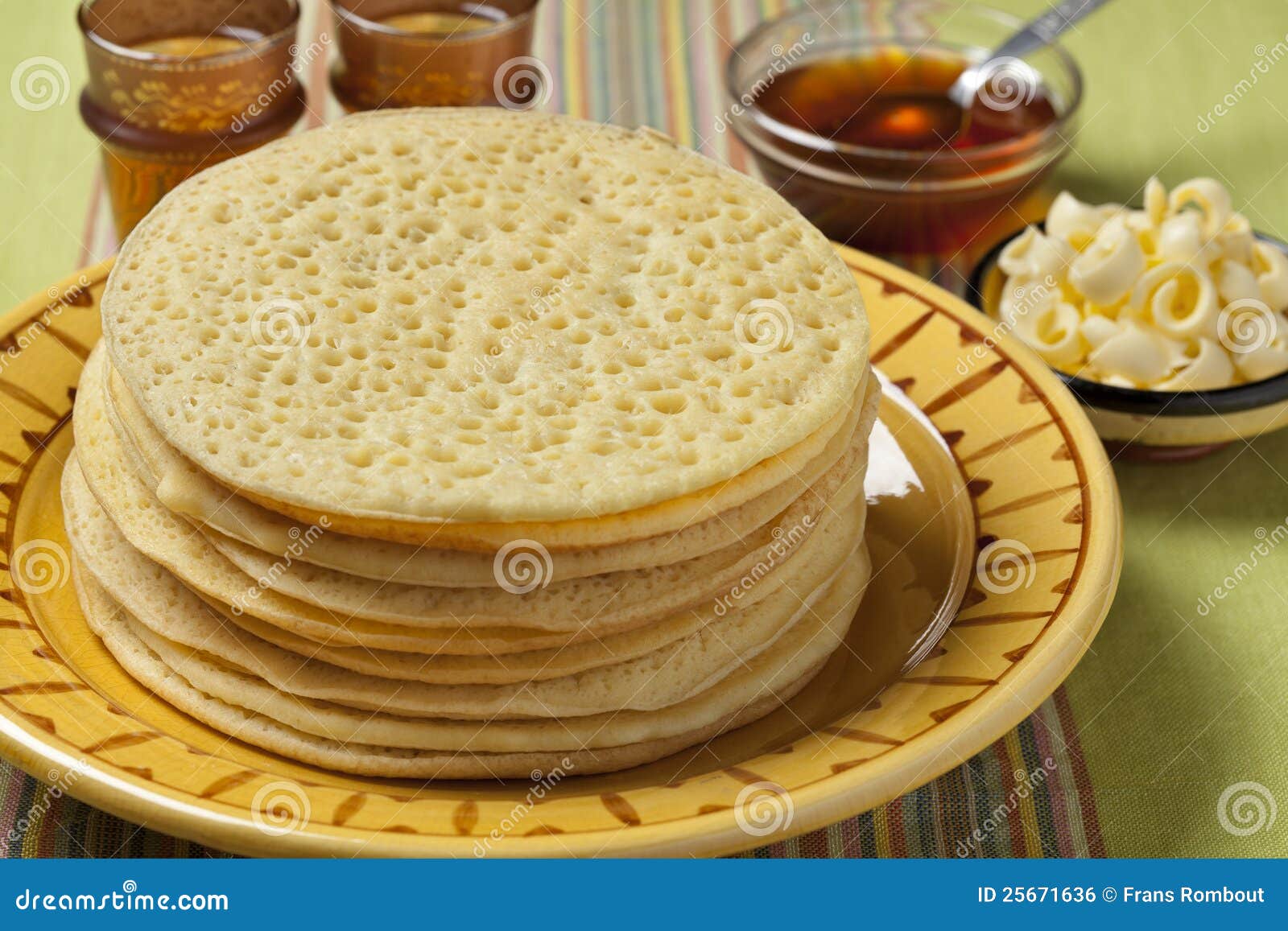 Heap of Moroccan Beghrir Pancakes Stock Photo - Image of semolina ...