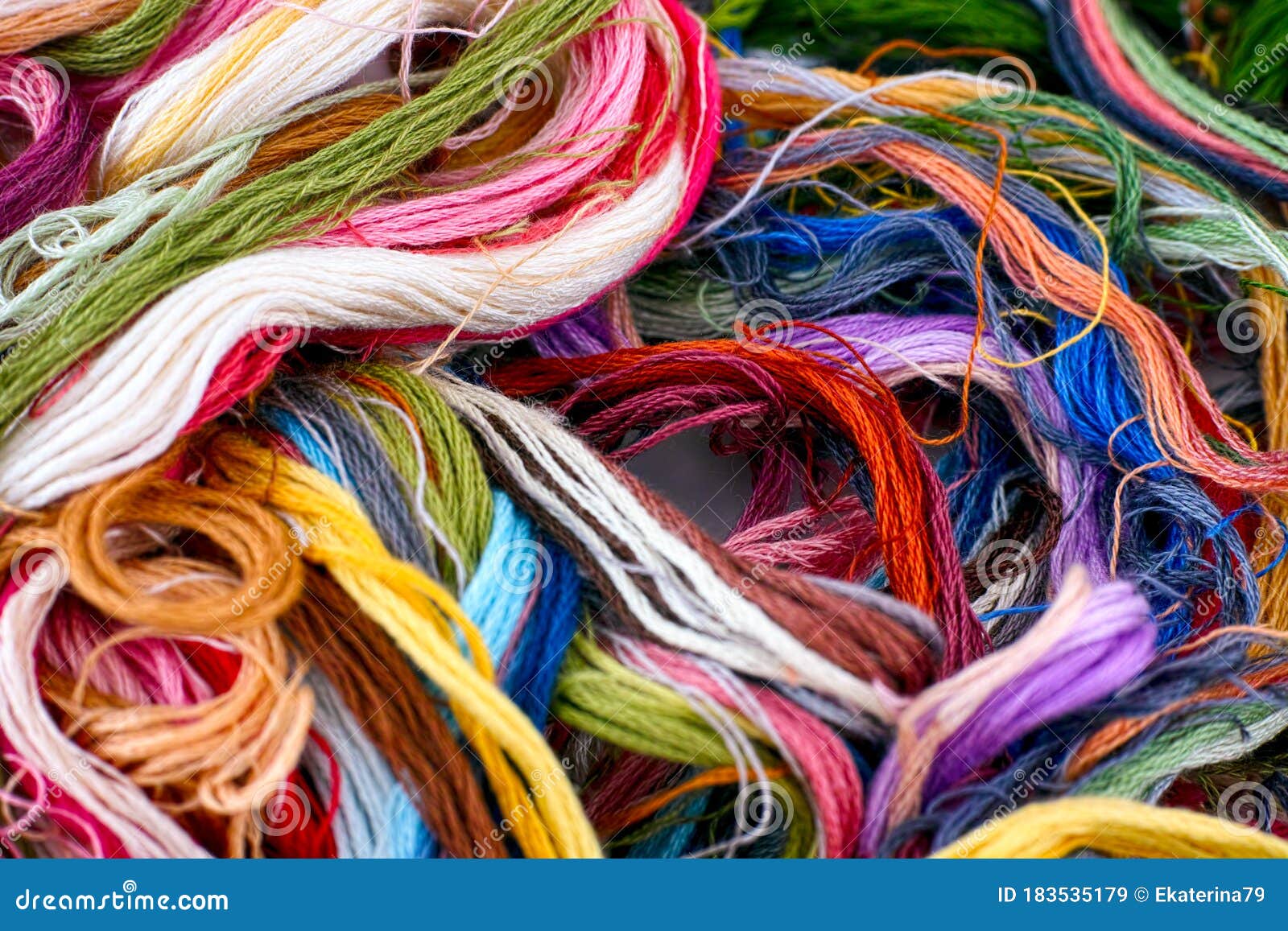 Heap of Multi Colored Embroidery Threads Stock Image - Image of hobbies ...