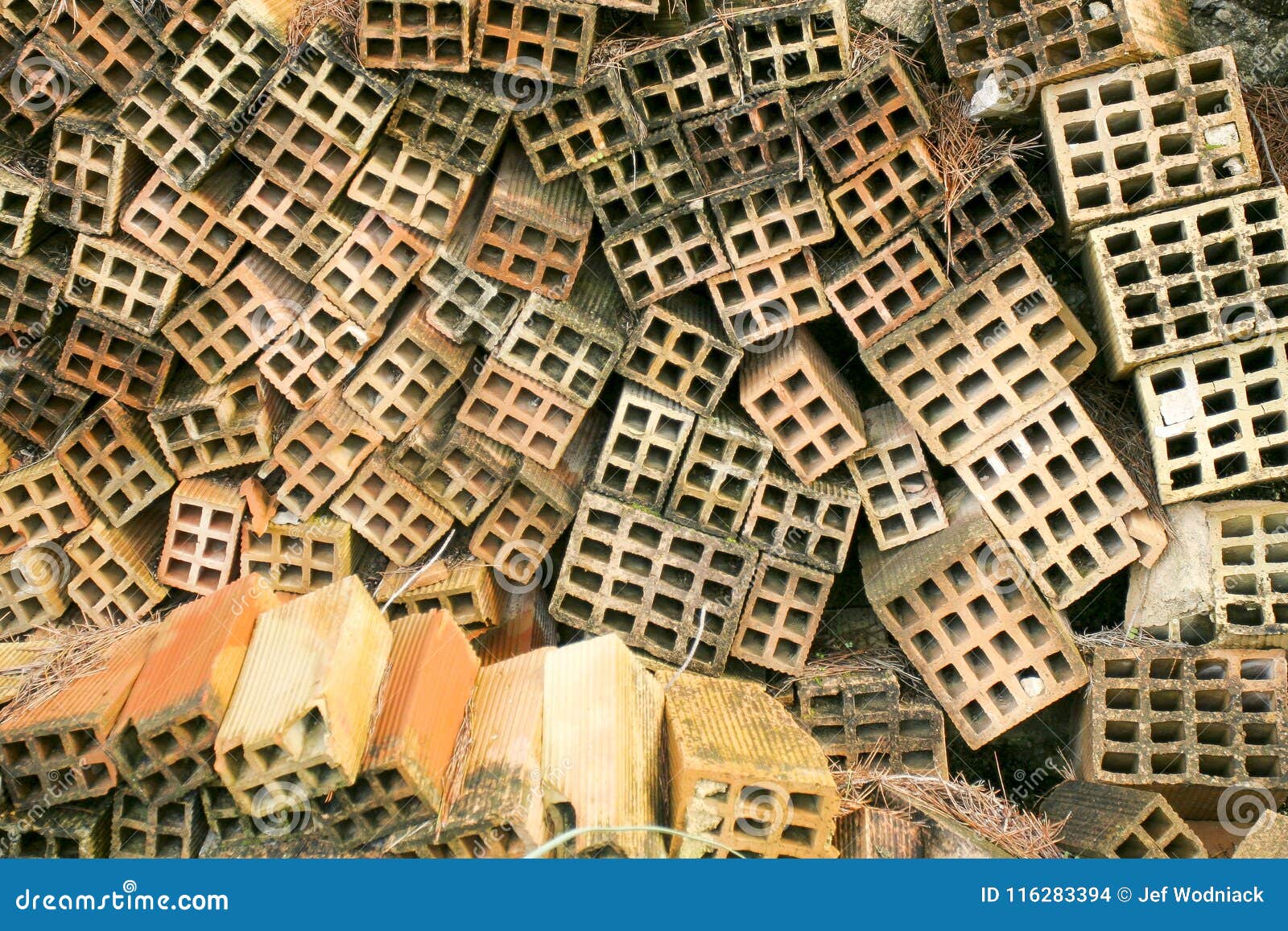 Heap of old bricks stock photo. Image of stack, solid - 116283394
