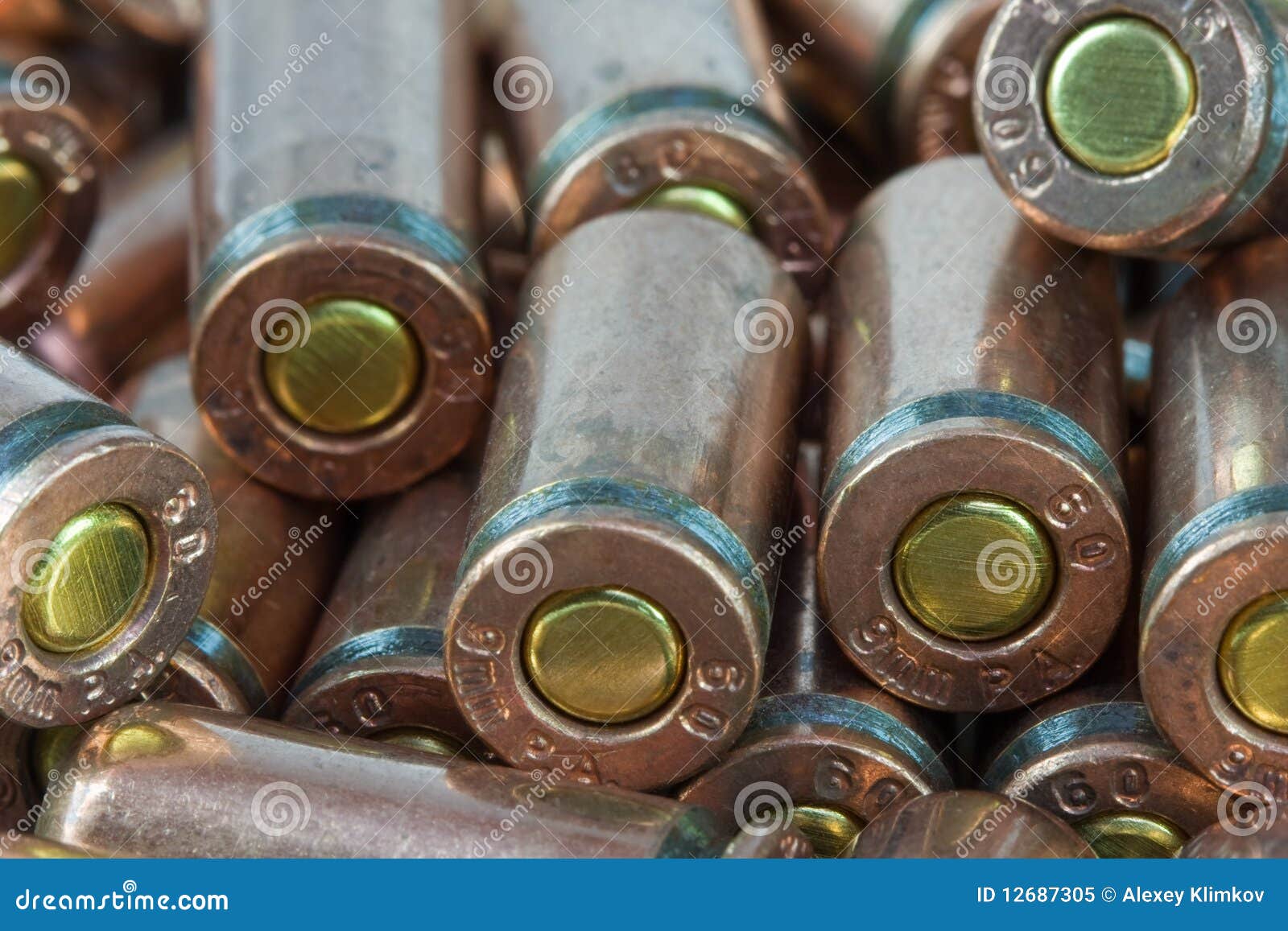 Heap of Old Cartridges for a Pistol. Stock Image - Image of cartridge ...