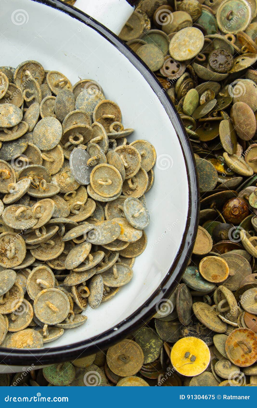 Heap of Old Rusty Buttons for Sale at the Bazaar Stock Image - Image of ...