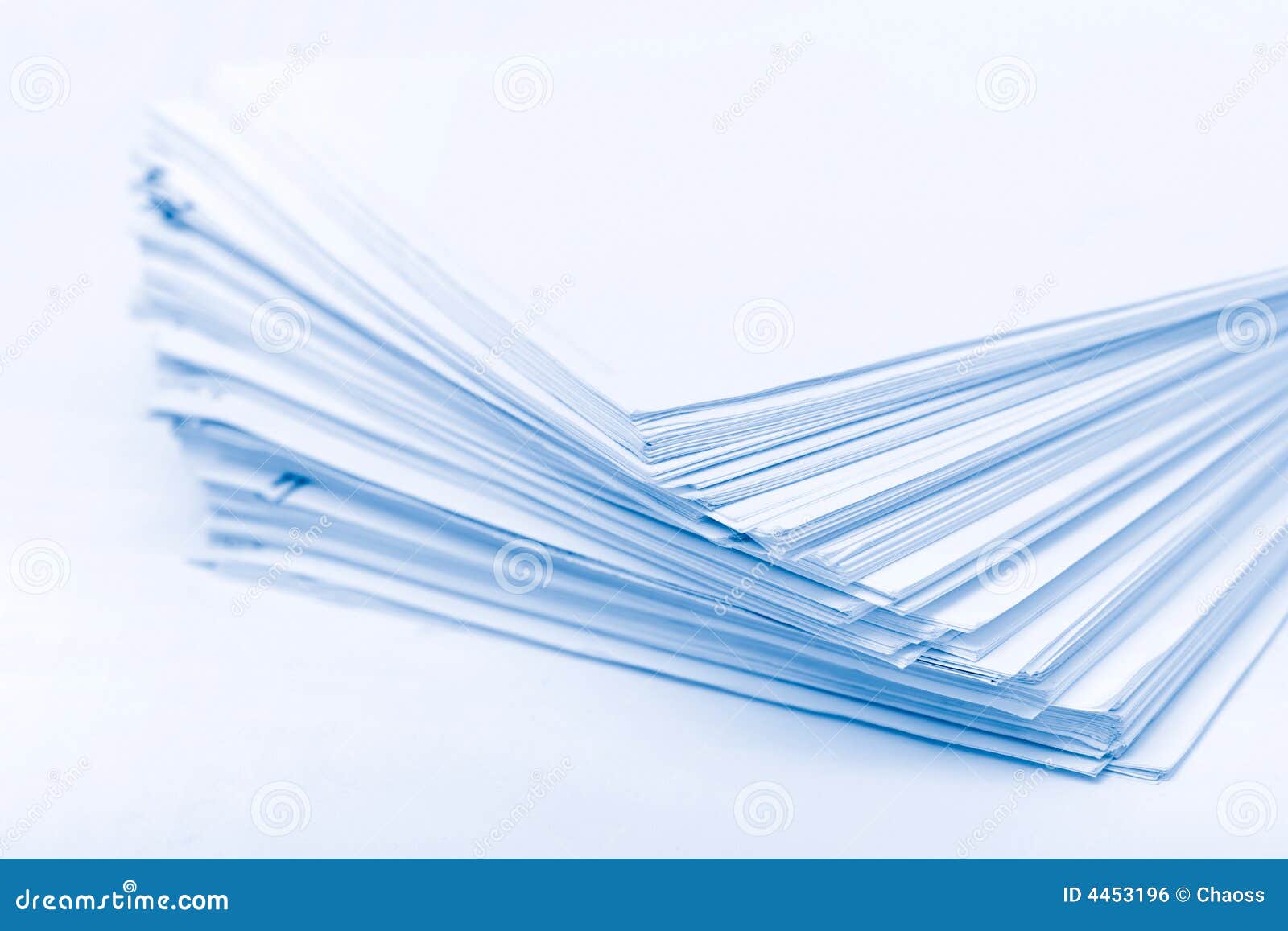 Heap of paper blue tint stock photo. Image of stacking - 4453196