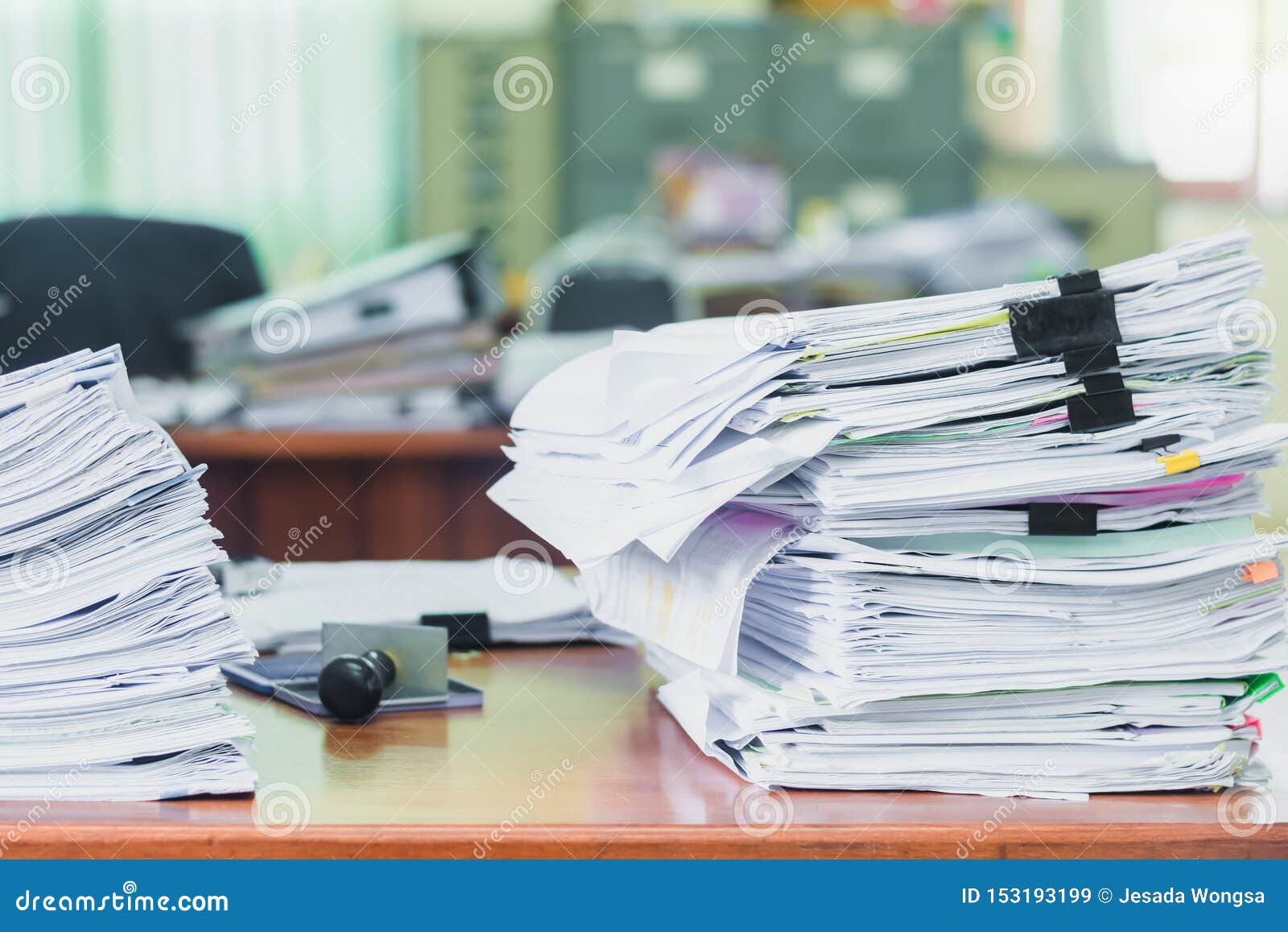 Paper Stack On Desk