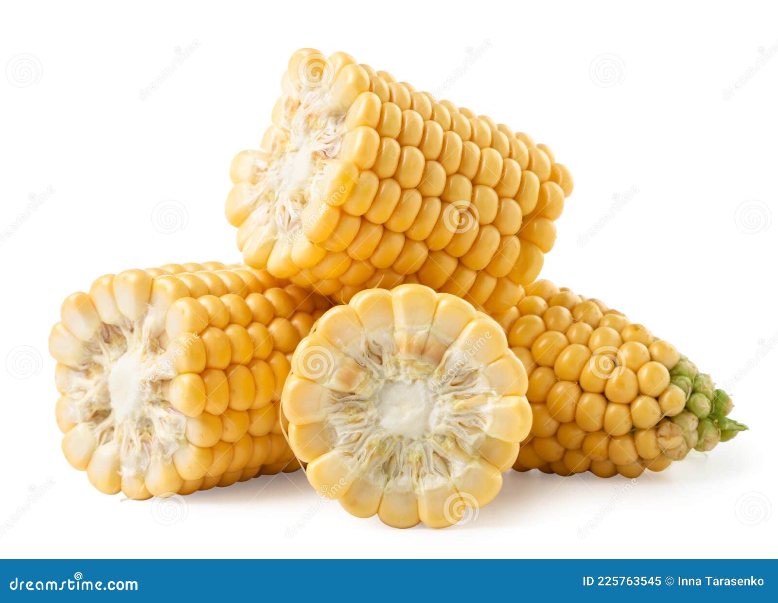 Heap of Pieces of Corn on a White Background. Isolated Stock Image ...