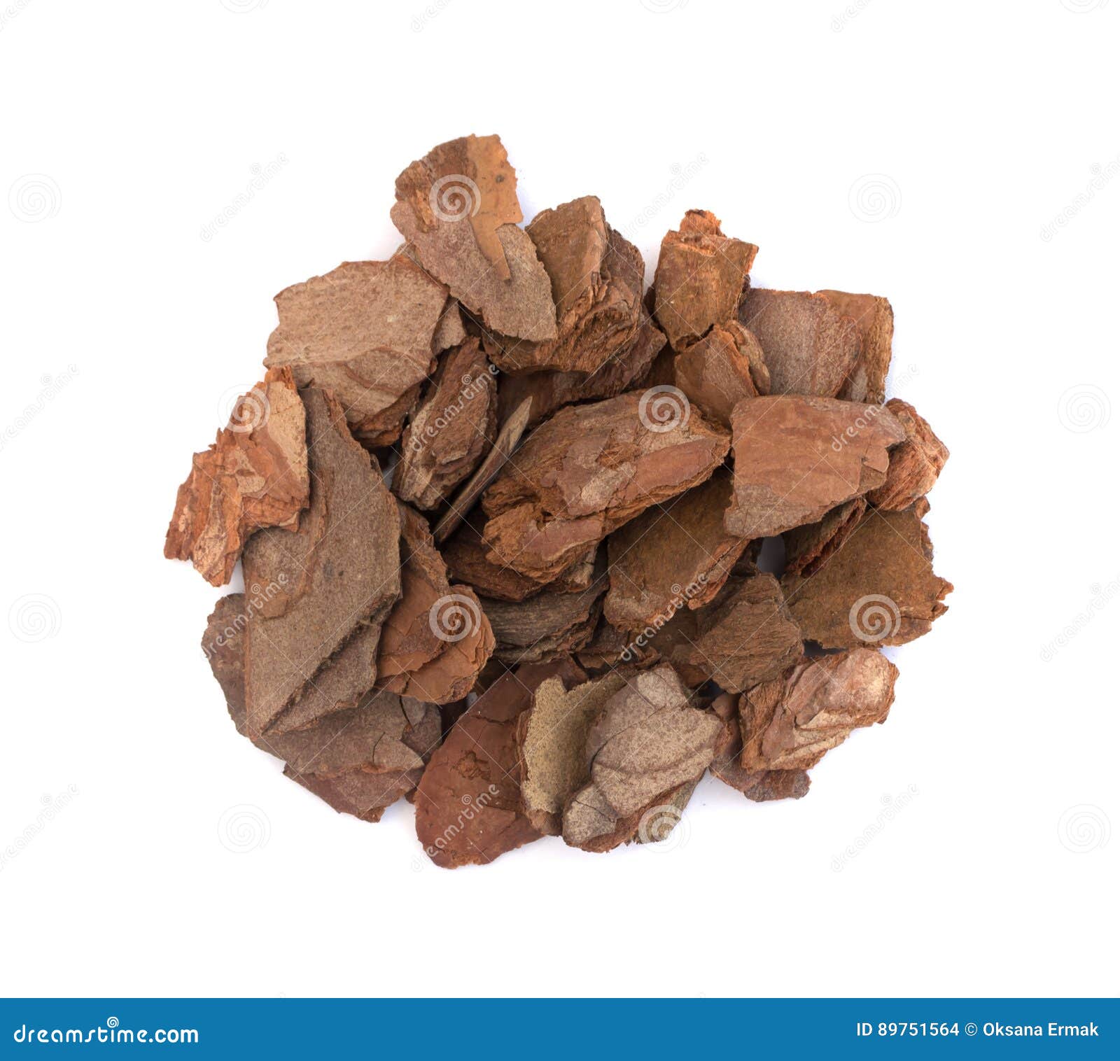 Heap of Pine Tree Bark Chip Isolated Stock Photo - Image of closeup ...