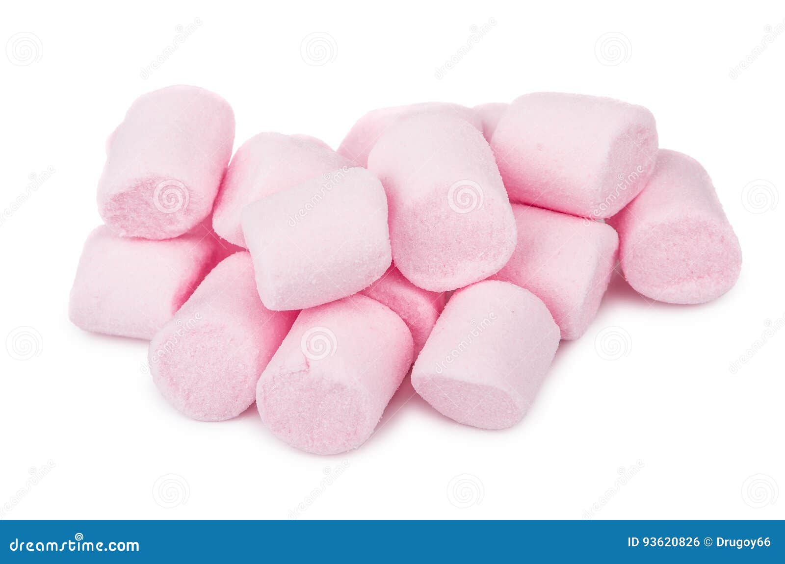 Heap of Pink Chewing Marshmallow Isolated on White Stock Photo - Image ...