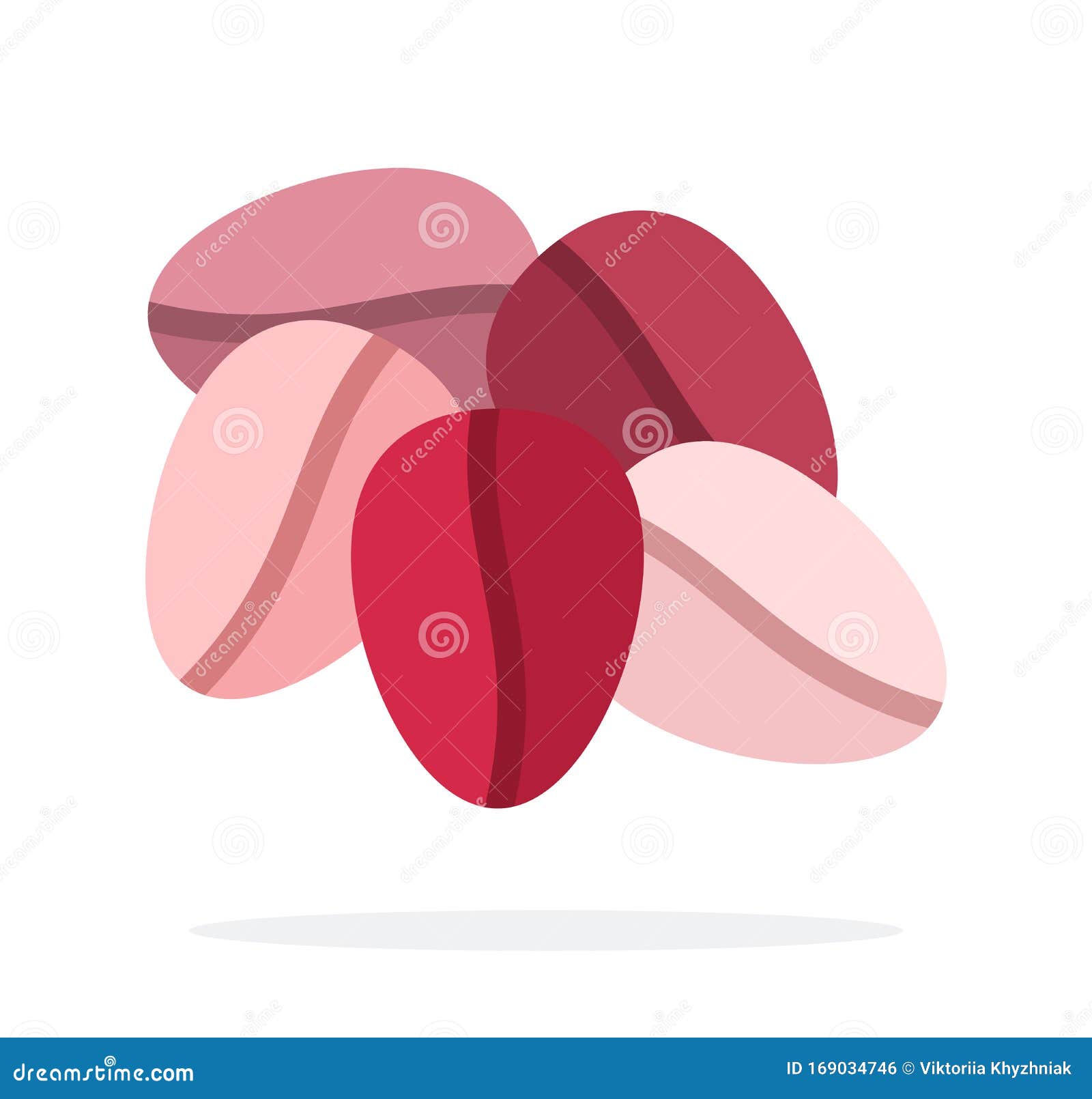 Pink Coffee Beans Vector Flat Isolated Stock Vector - Illustration of ...