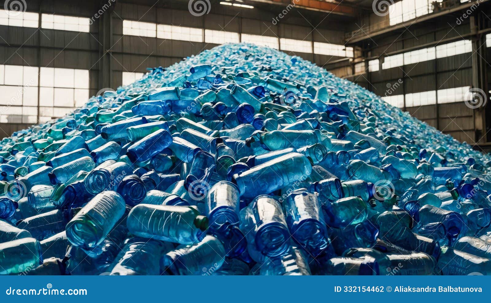 Heap of Plastic Bottles at a Recycling Factory, Ready for Processing ...