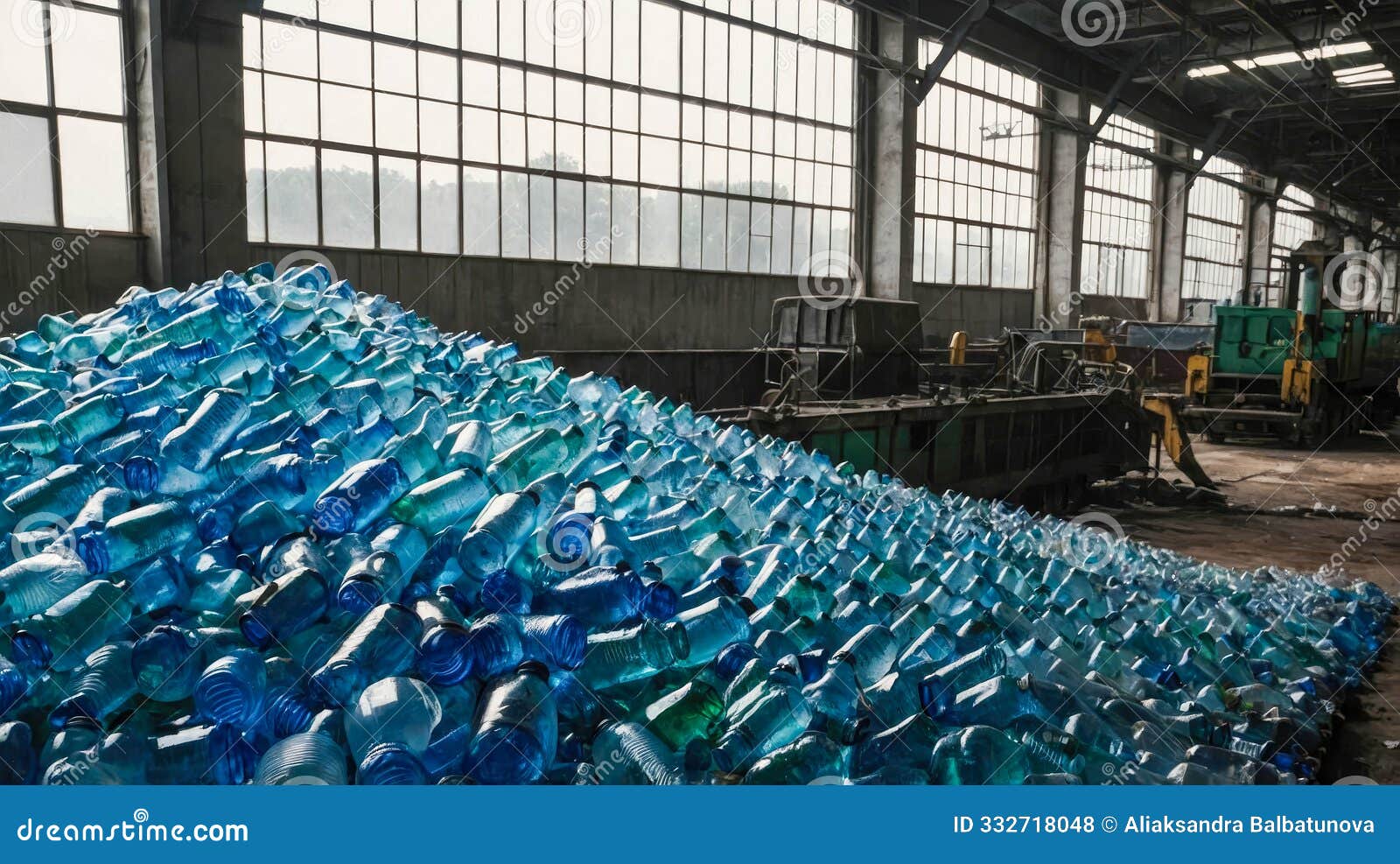 Heap of Plastic Bottles at a Recycling Factory, Ready for Processing ...