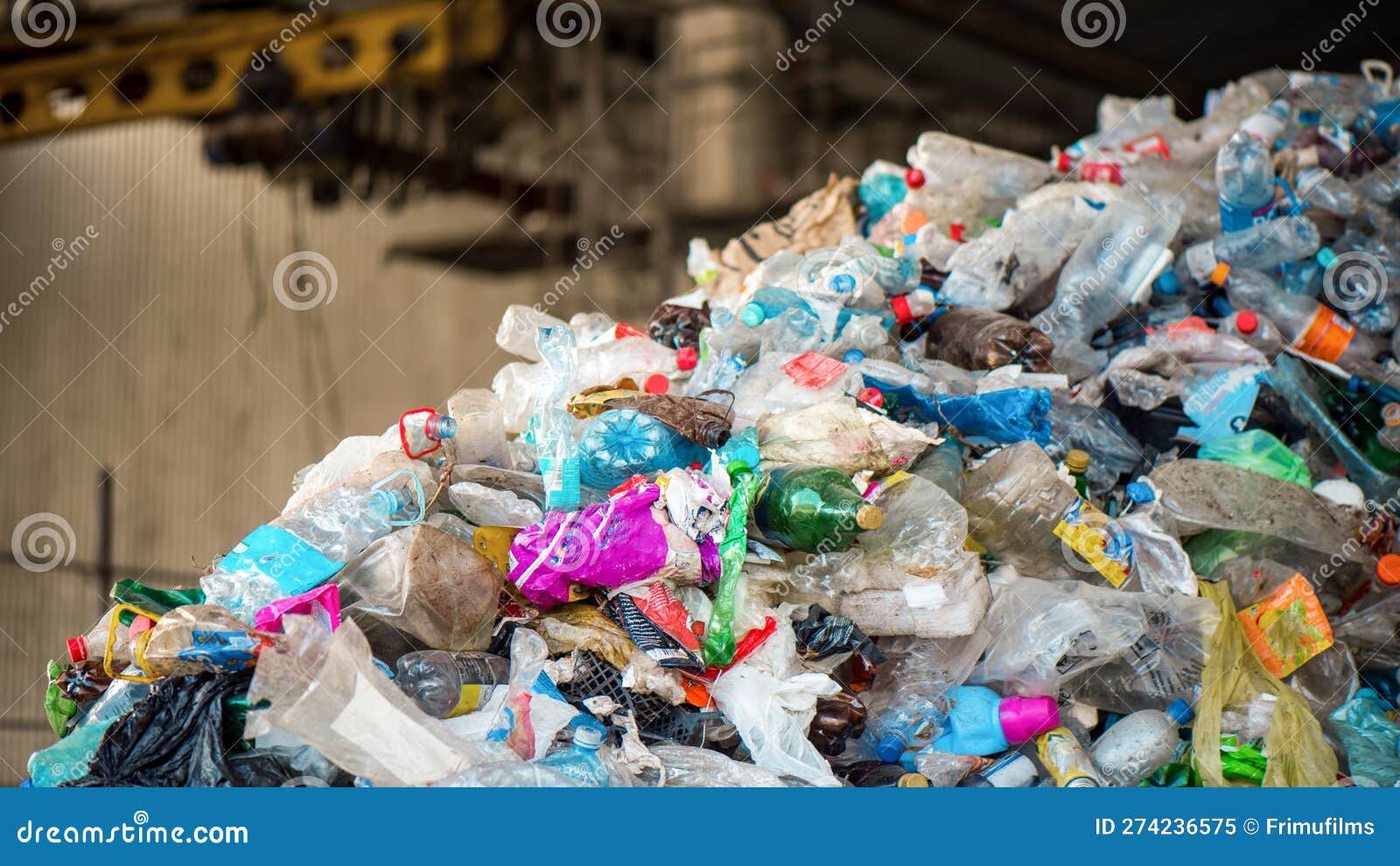 Heap of Plastic Garbage at Waste Sorting Plant Stock Image - Image of ...