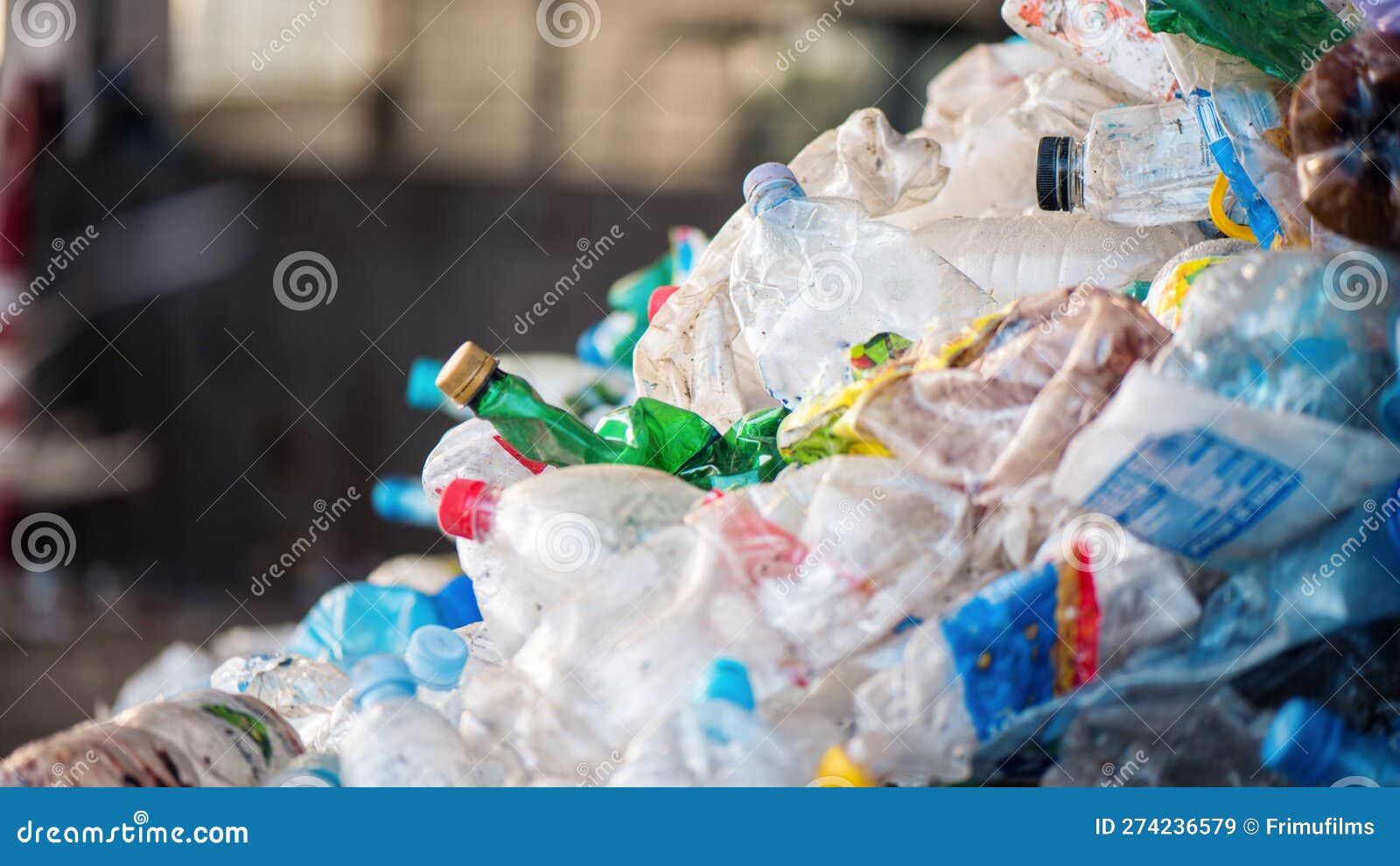 Heap of Plastic Garbage at Waste Sorting Plant Stock Image - Image of ...