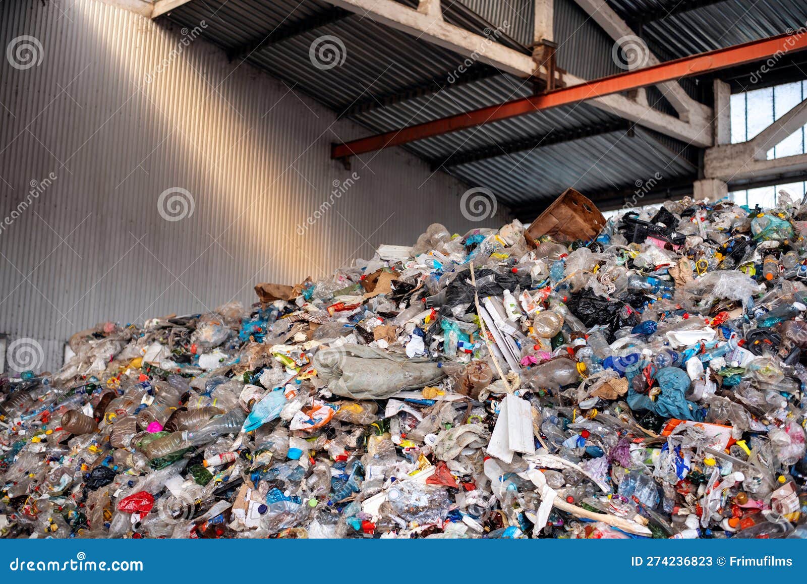 Heap of Plastic Garbage at Waste Sorting Plant Stock Image - Image of ...