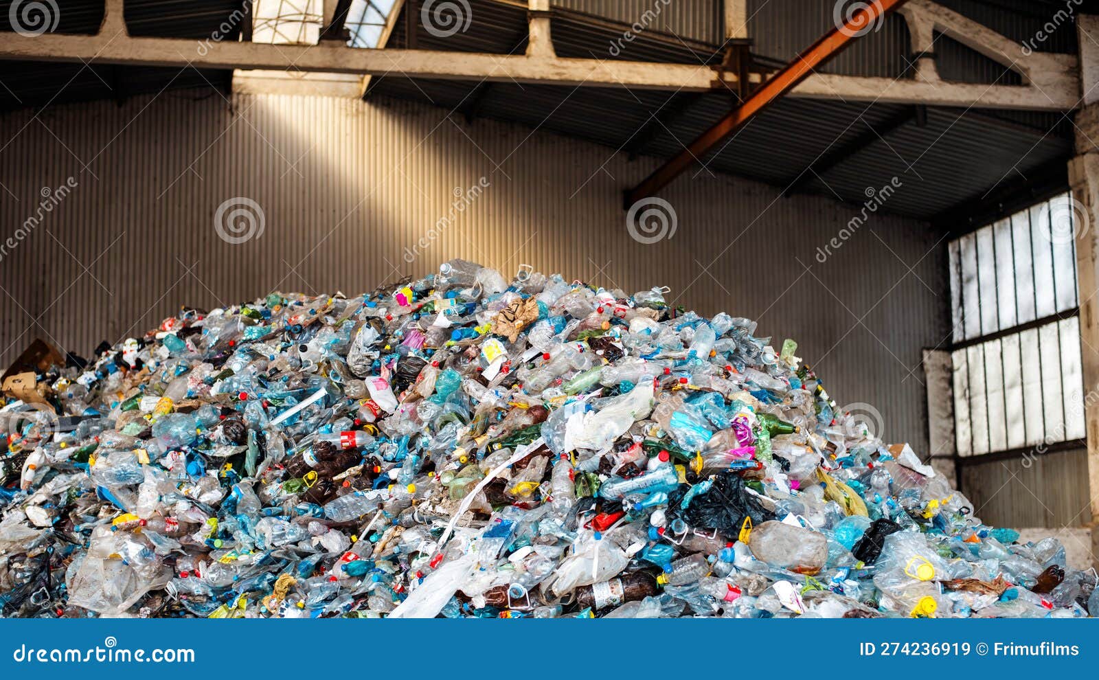 Heap of Plastic Garbage at Waste Sorting Plant Stock Image - Image of ...
