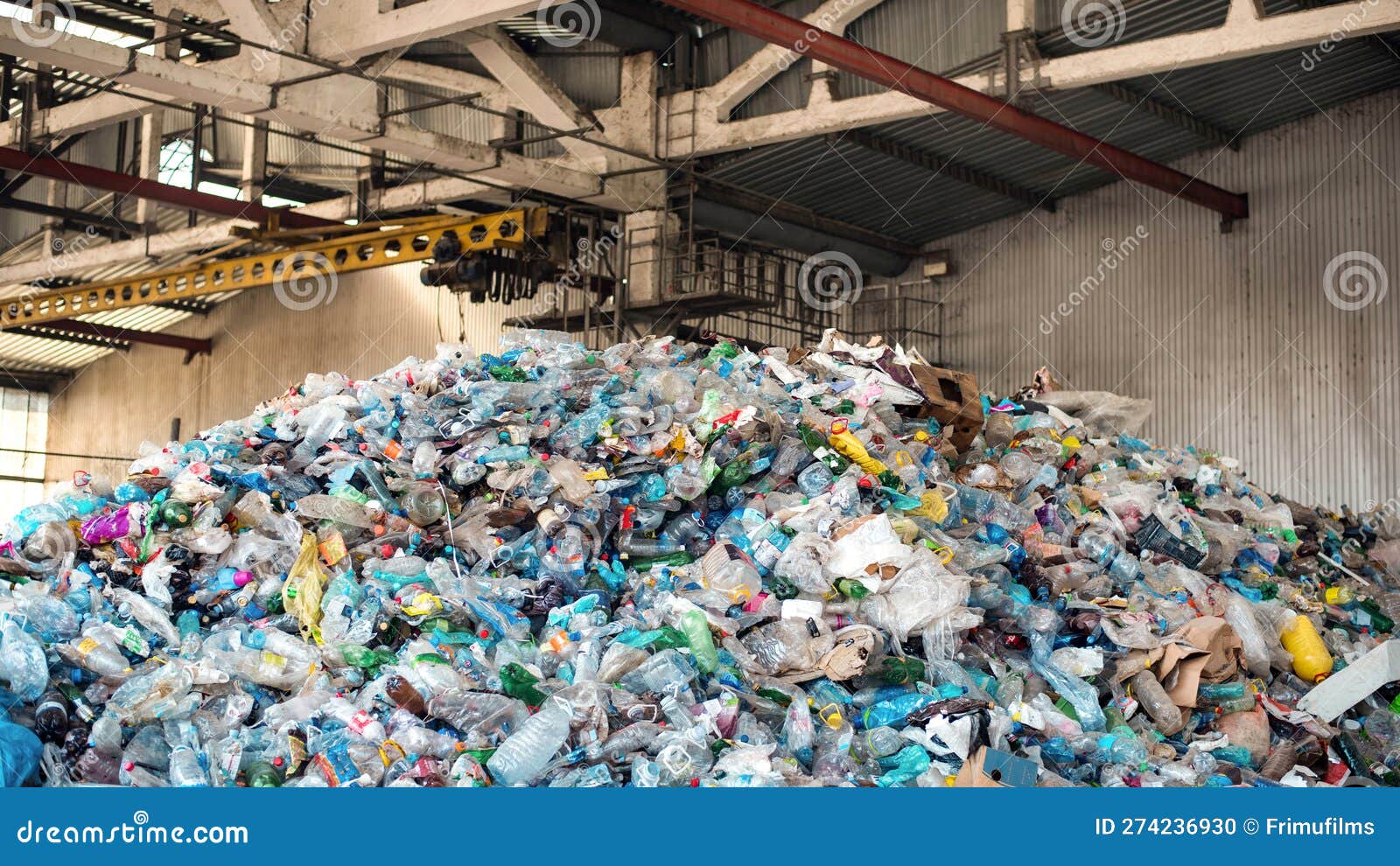 Heap of Plastic Garbage at Waste Sorting Plant Stock Photo - Image of ...