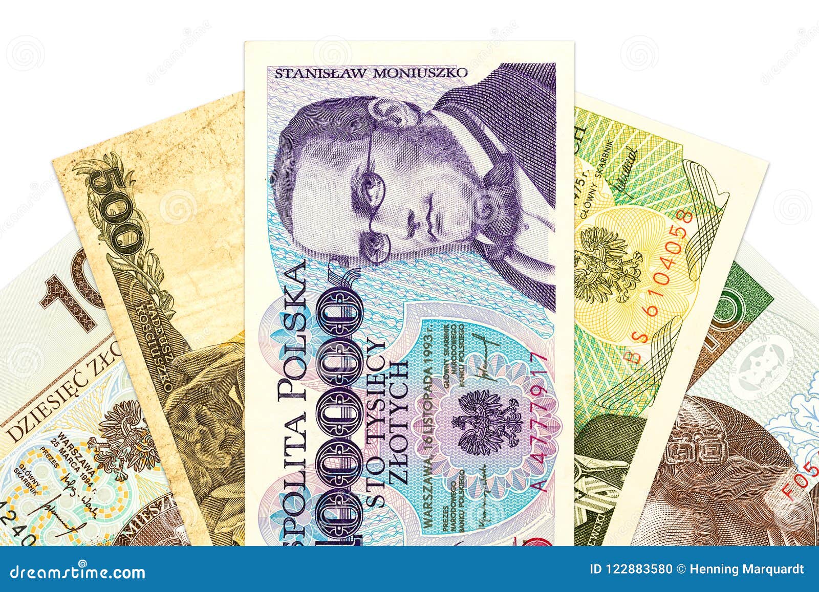 Heap of Polish Zloty Bank Notes Stock Photo - Image of copy, bill ...