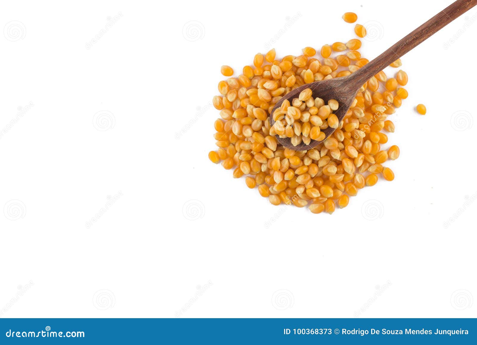 Heap of Popcorn Corn. Raw Grain in a Spoon Stock Image - Image of ...