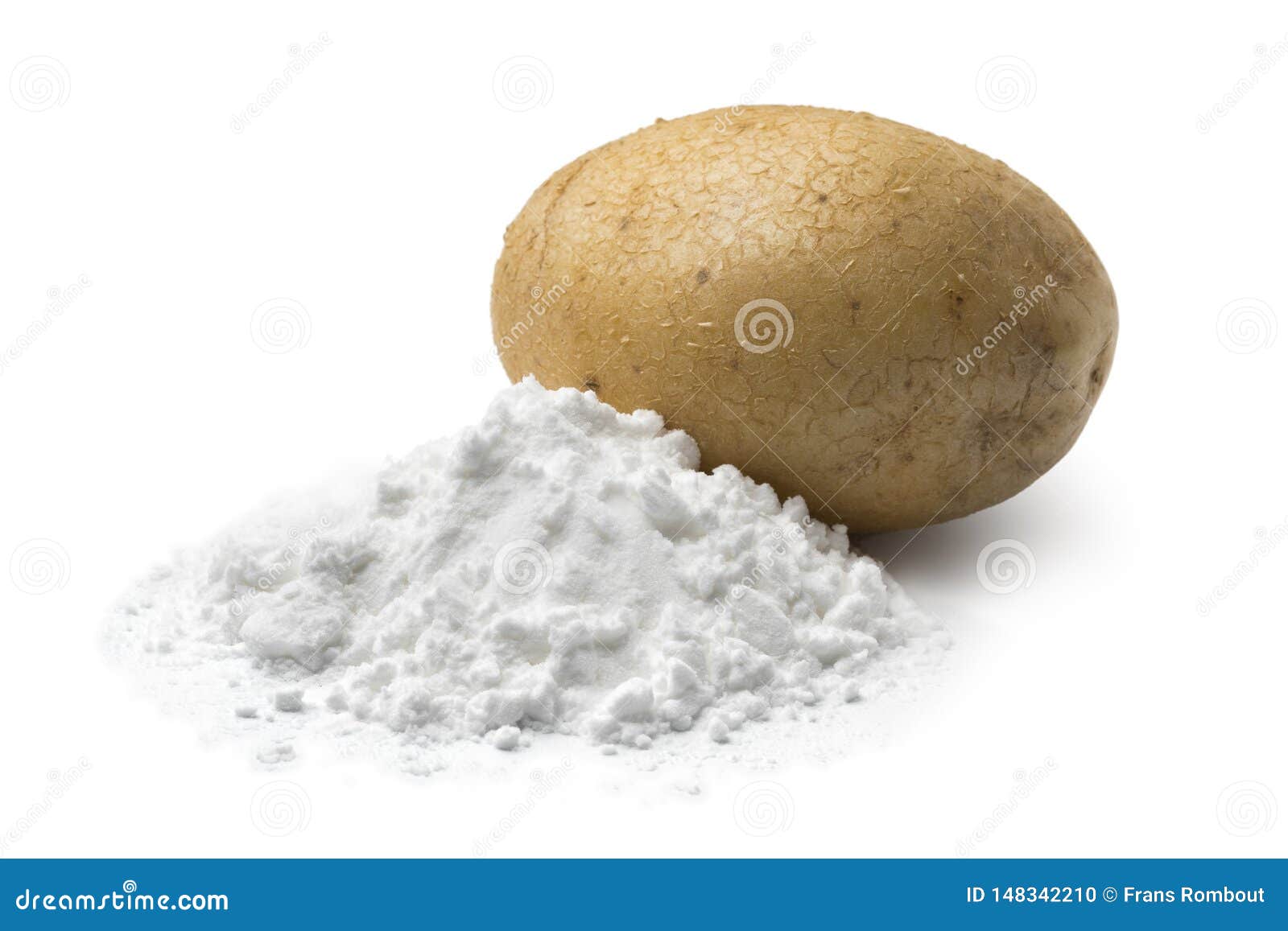 Heap of Potato Starch and a Fresh Potato Stock Photo - Image of ...