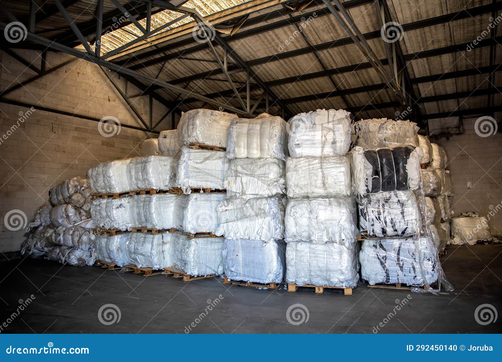 Heap of Pressed Textile Waste in Store-house Stock Photo - Image of ...