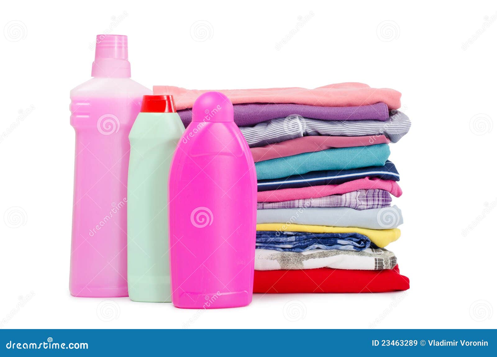Heap of Pure Clothes with Different Detergent Stock Image - Image of ...