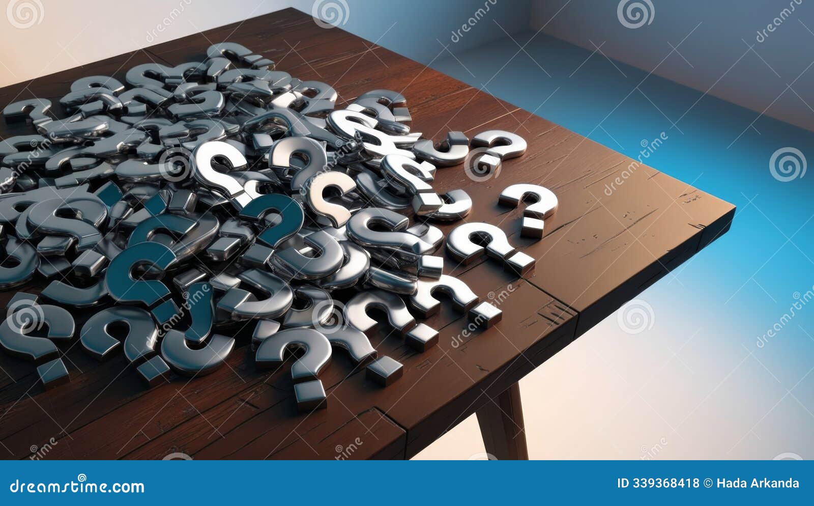 Heap of Question Marks on Table, Concept Representing Confusion ...