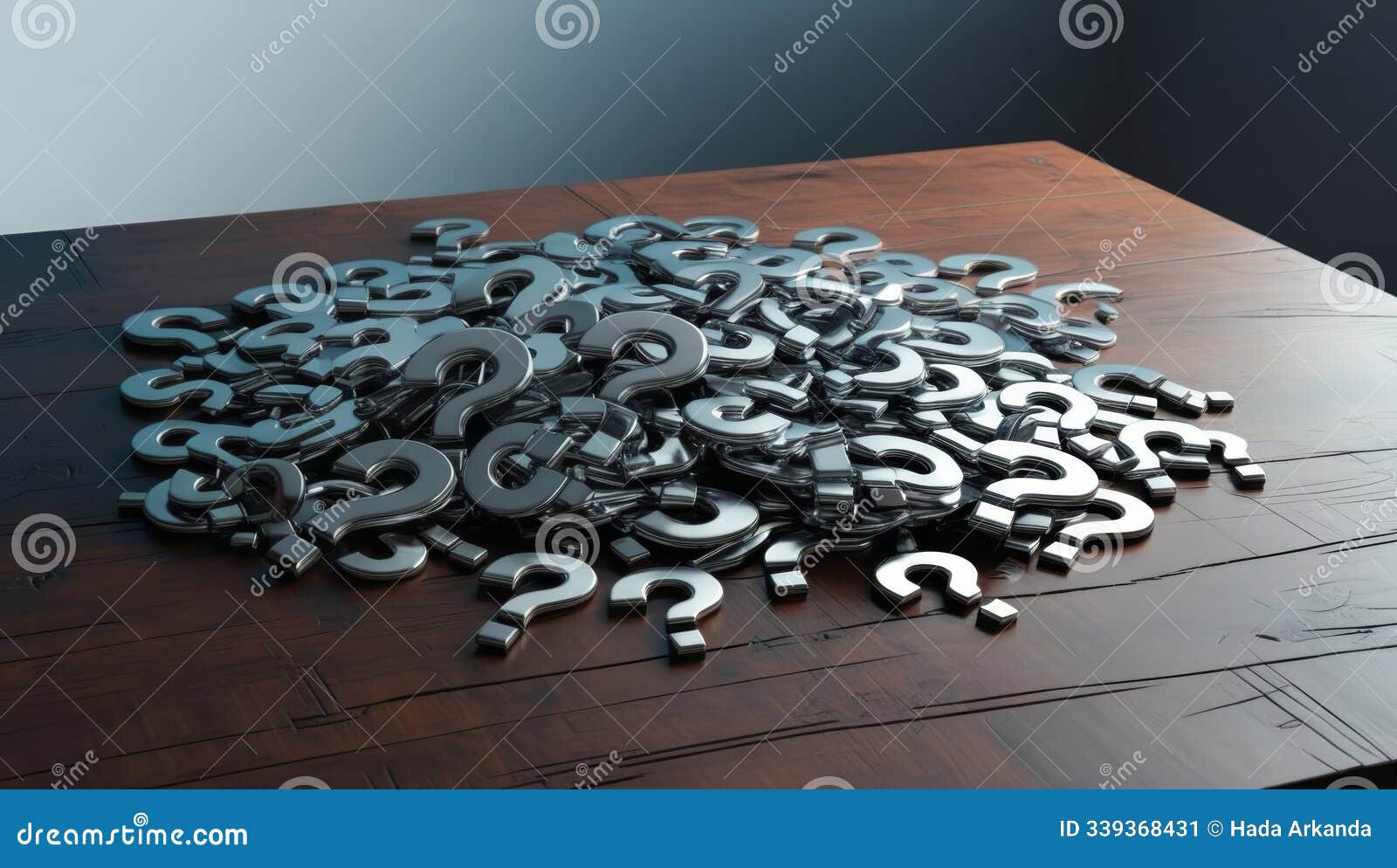 Heap of Question Marks on Table, Concept Representing Confusion ...