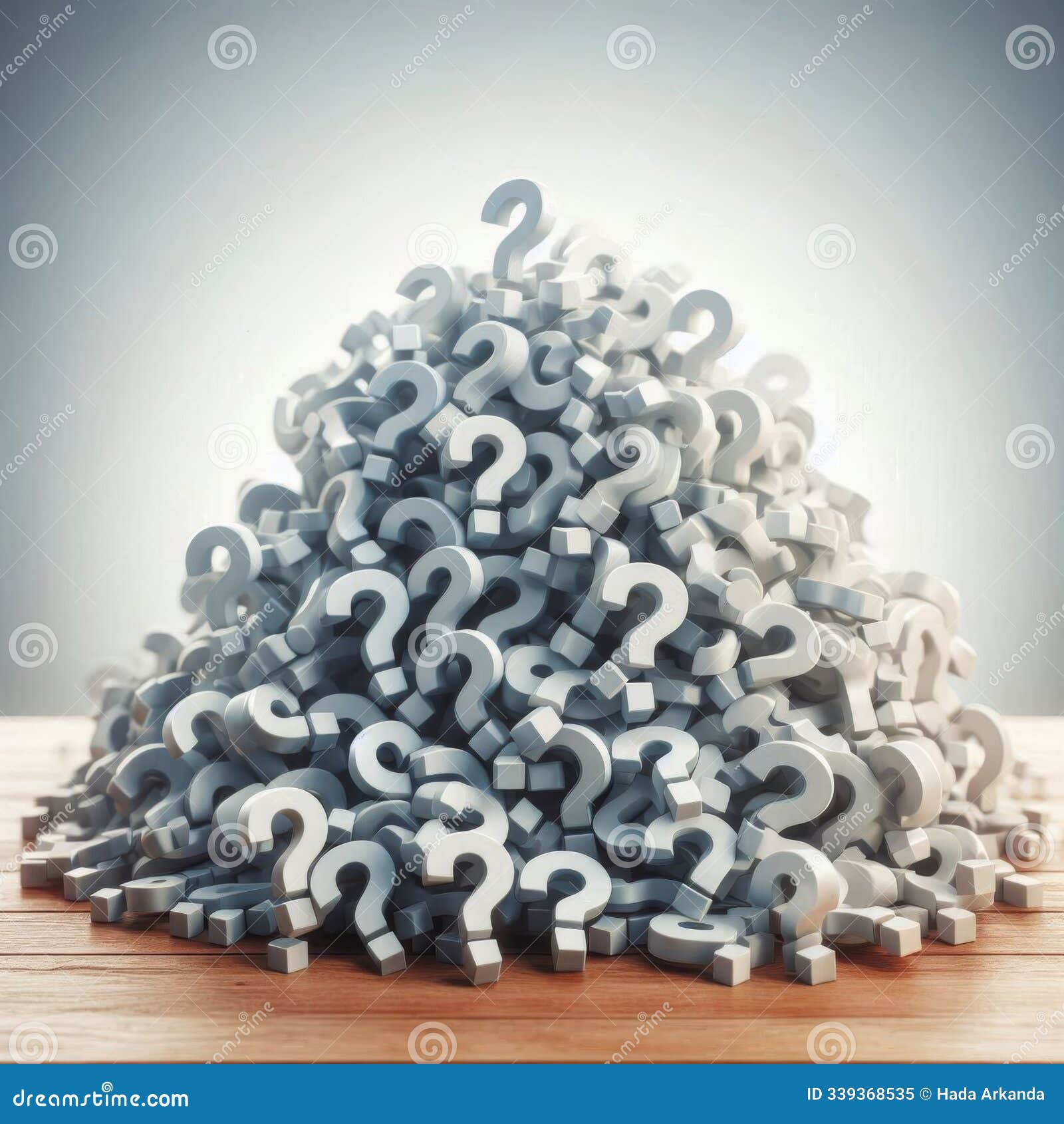 Heap of Question Marks on Table, Concept Representing Confusion ...