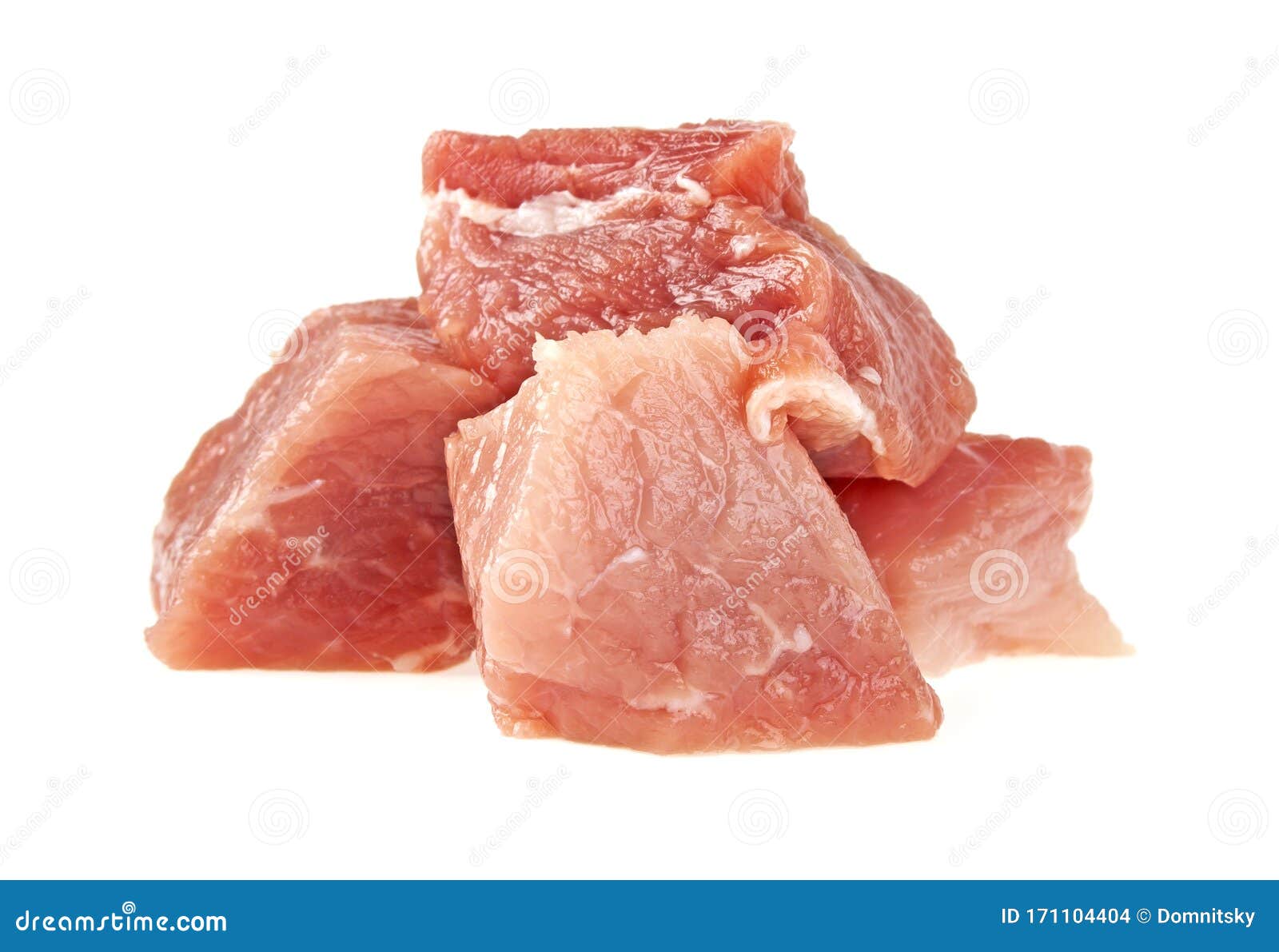 Heap of Raw Meat Cuts Isolated on White Background Stock Photo - Image ...