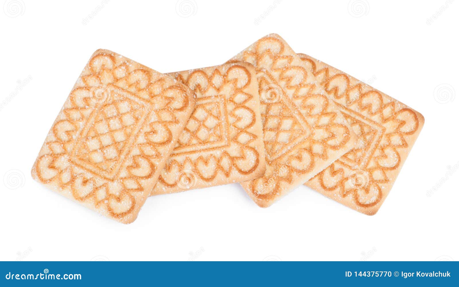 Heap of Rectangular Cookies with Sugar Stock Photo - Image of calorie ...