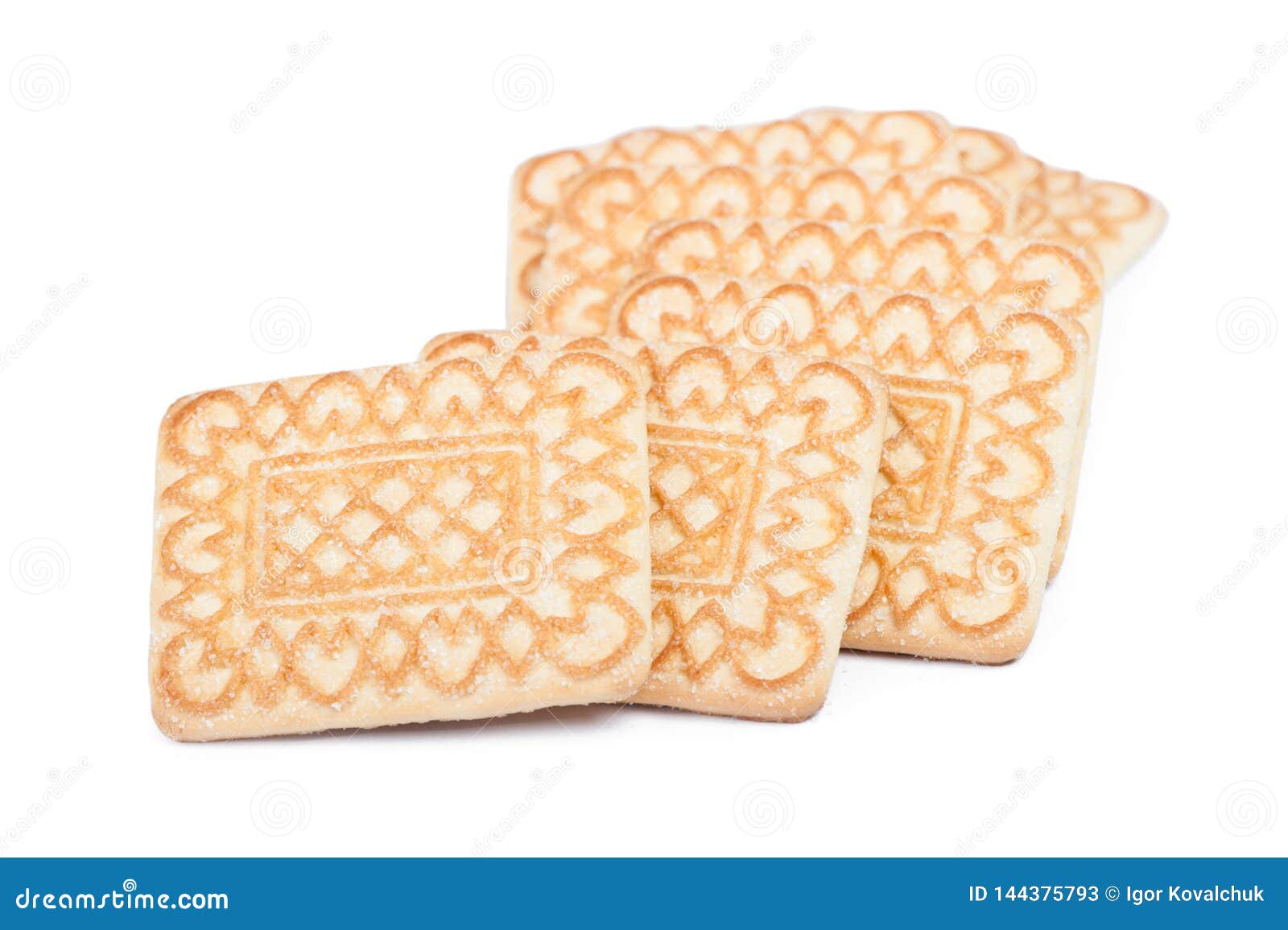 Heap of Rectangular Cookies with Sugar Stock Image - Image of ...