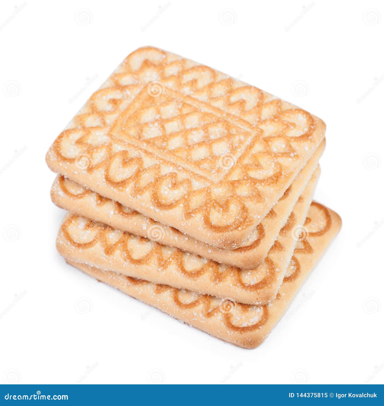 Heap of Rectangular Cookies with Sugar Stock Image - Image of closeup ...