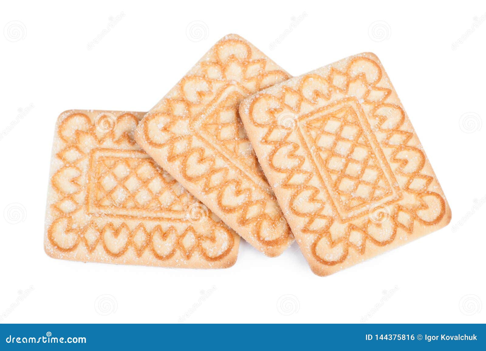 Heap of Rectangular Cookies with Sugar Stock Photo - Image of brown ...