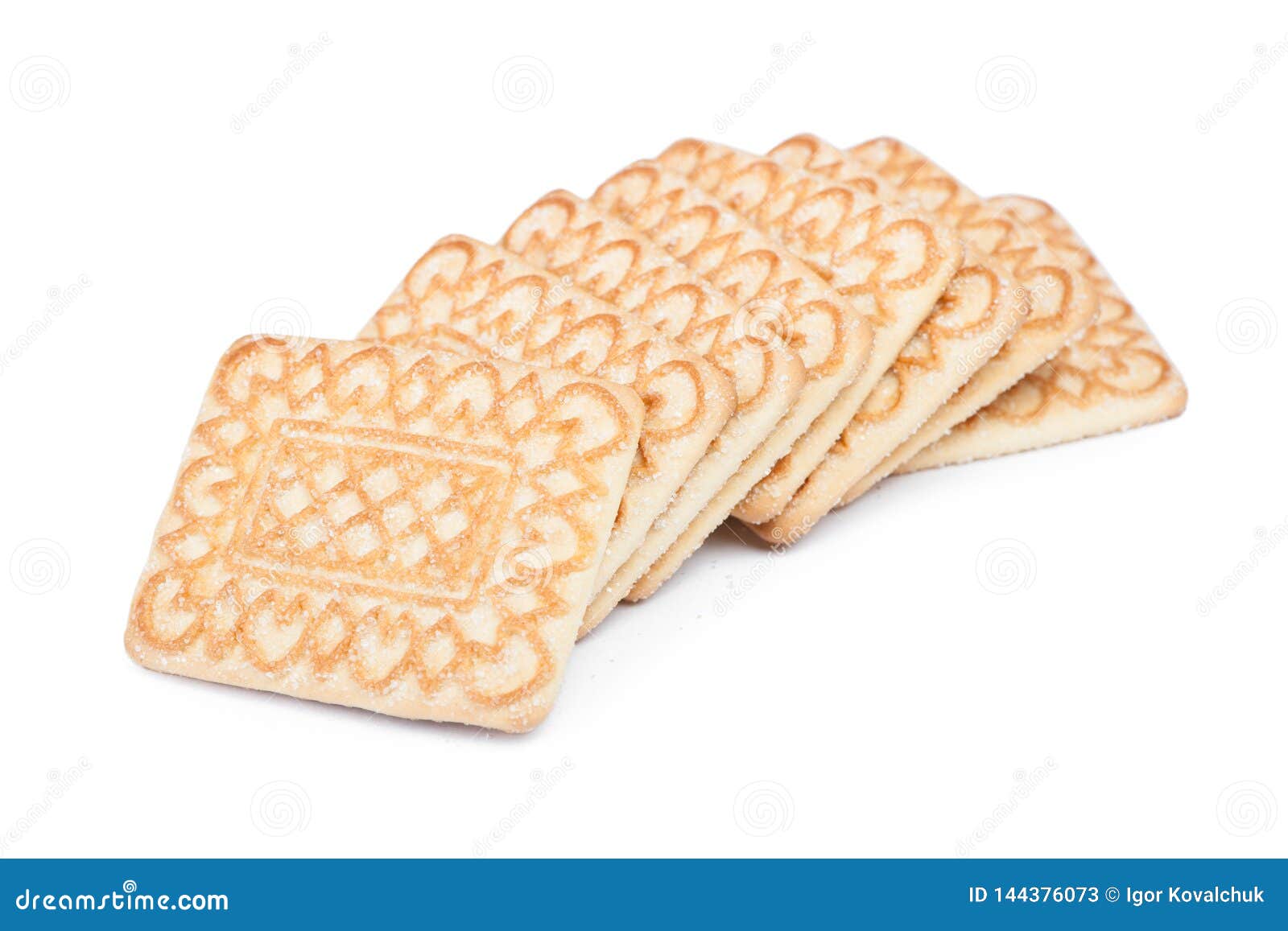 Heap of Rectangular Cookies with Sugar Stock Image - Image of fresh ...