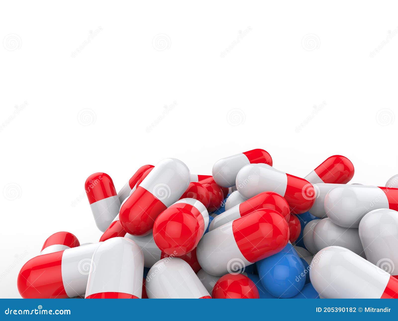 Heap of Red and Blue Medicine Pills Stock Illustration - Illustration ...
