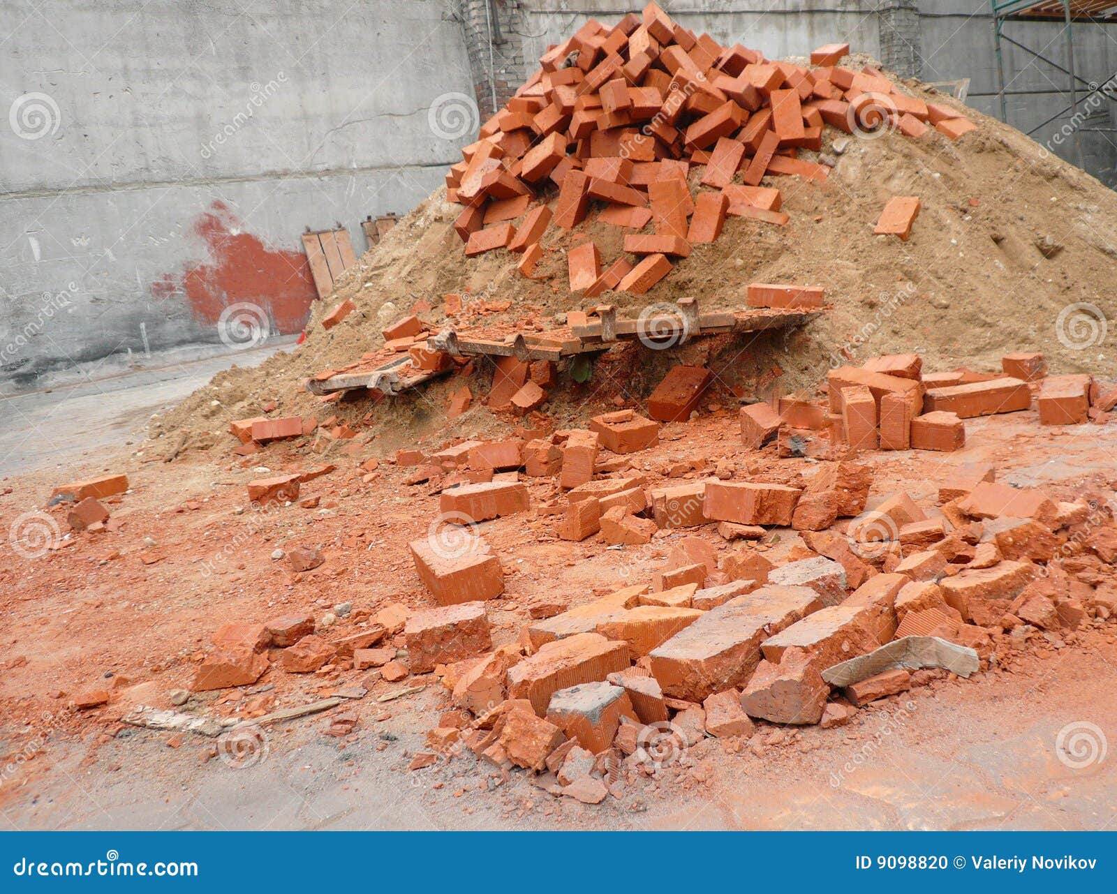 Heap of red brick stock photo. Image of fence, repair - 9098820