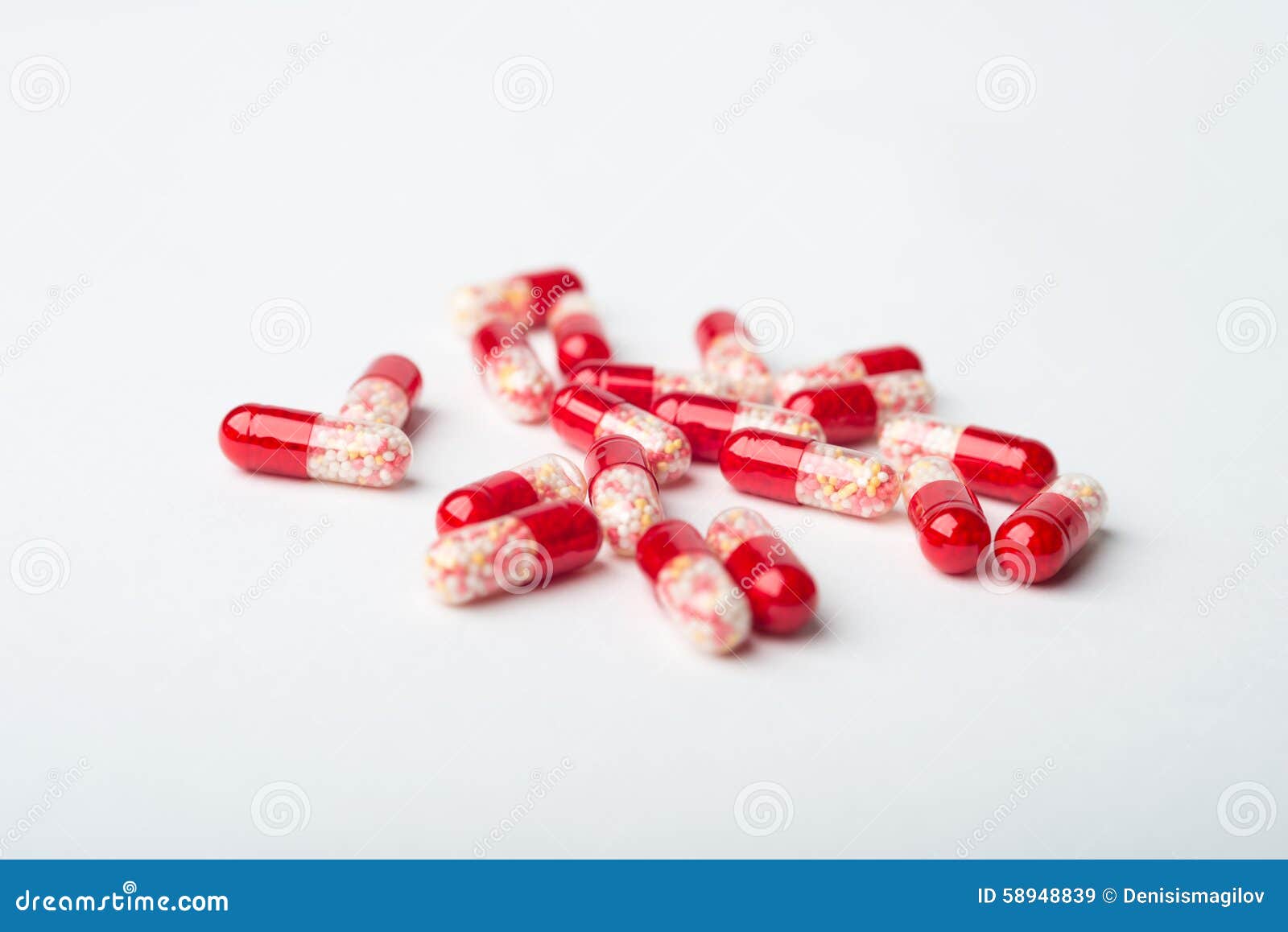 A Heap of Red Medicine Capsules. Stock Image - Image of dosage ...