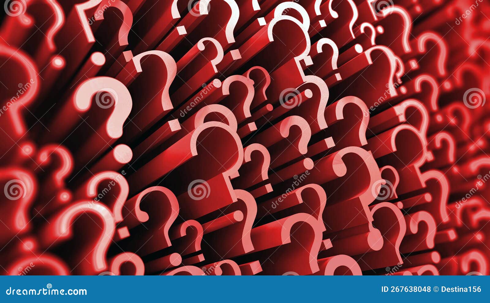 Heap of Red Question Marks Forming a Background. 3D Illustration Stock ...