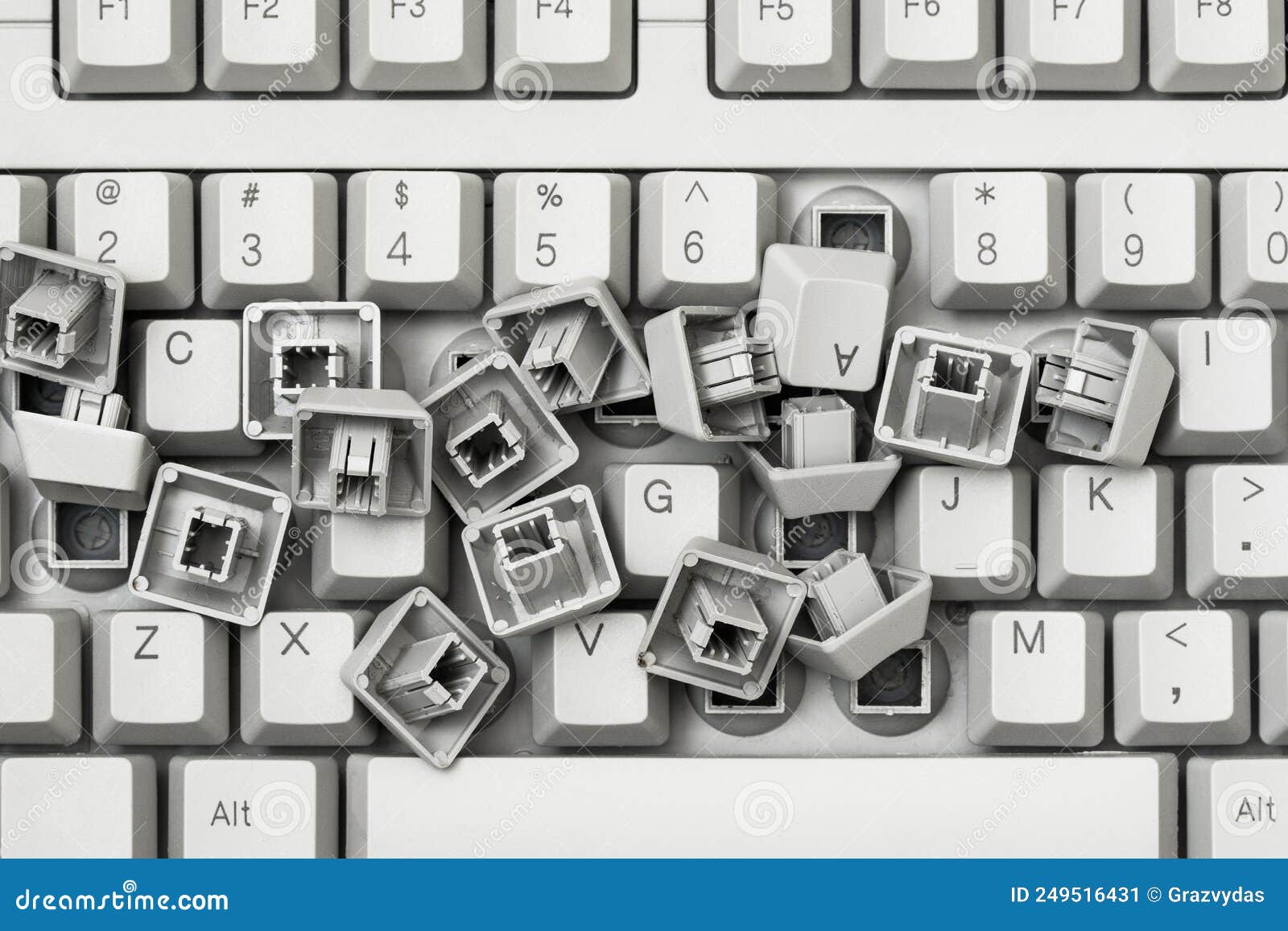 Heap of Removed Keys from a Keyboard Laying on the Keyboard Stock Image ...