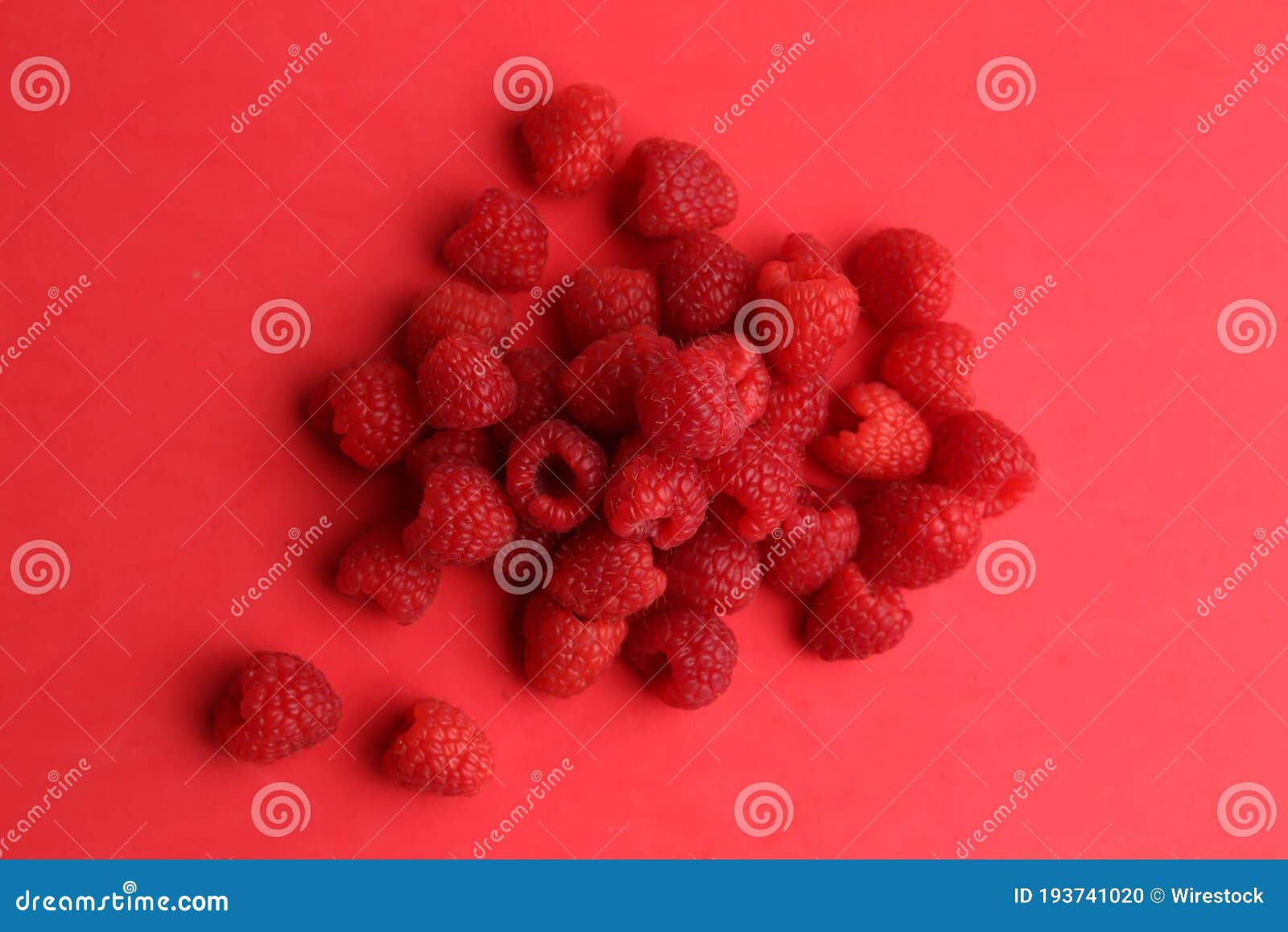 Heap of Ripe Red Raspberries on Red Surface Stock Photo - Image of ripe ...