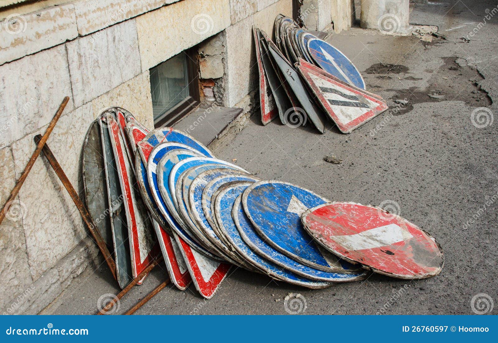 Heap of road signs stock image. Image of road, mountain - 26760597
