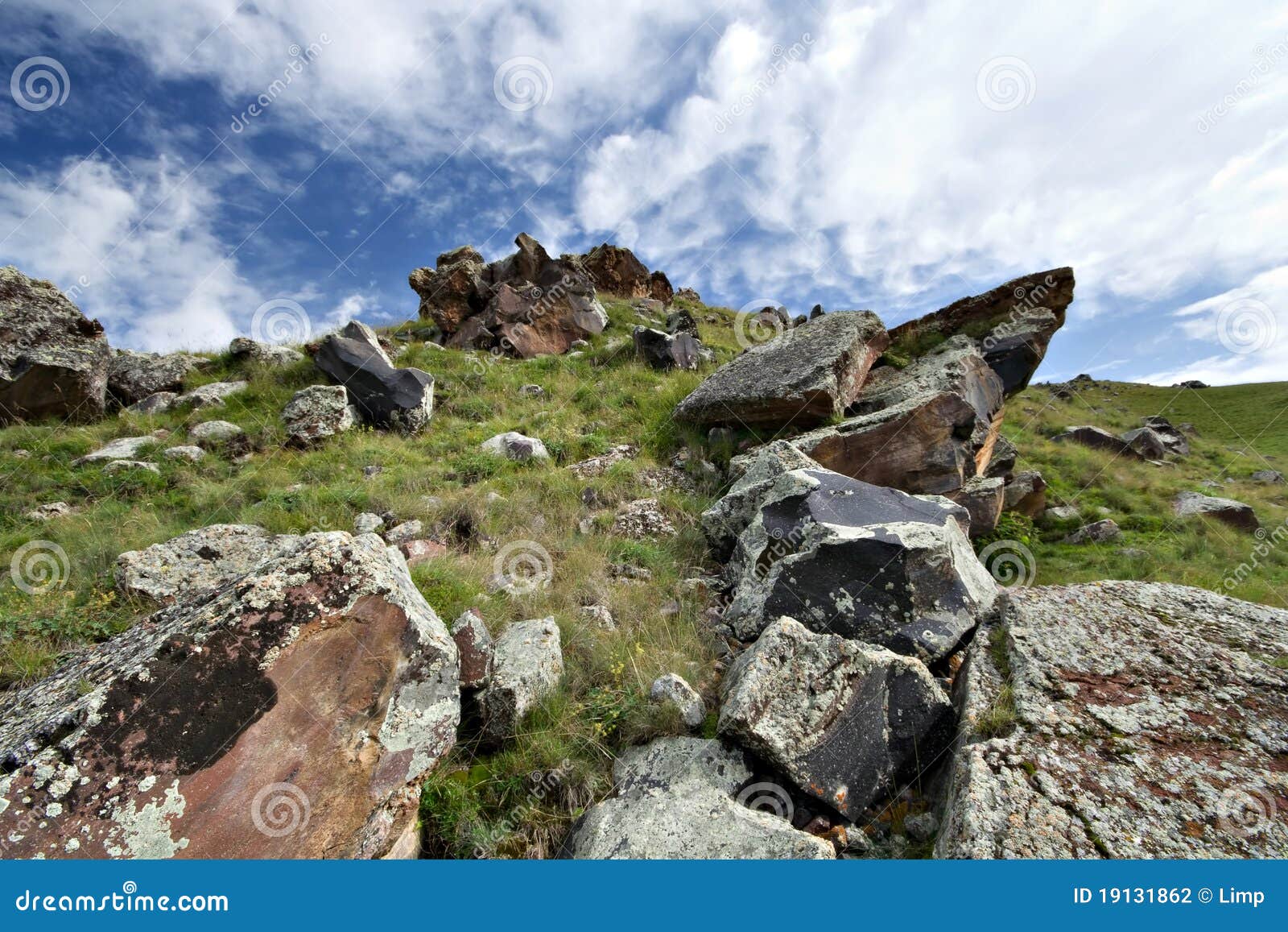 Heap of Rocks in the Valley in Caucasus Mountains Stock Photo - Image ...
