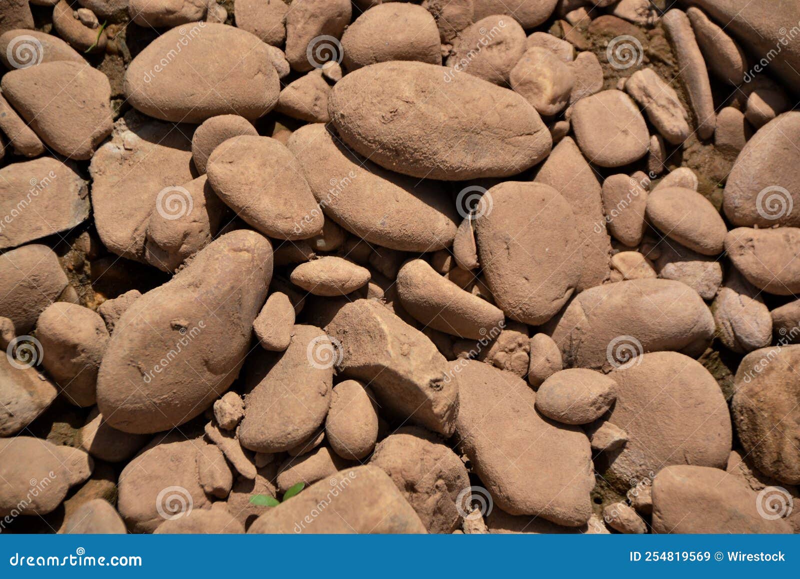 Heap of Rounded Dirty Stones on the River Bank Stock Image - Image of ...
