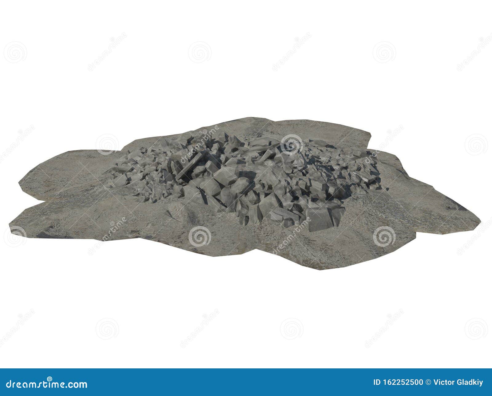 Heap of Rubble and Debris Isolated on White 3d Illustration Stock ...