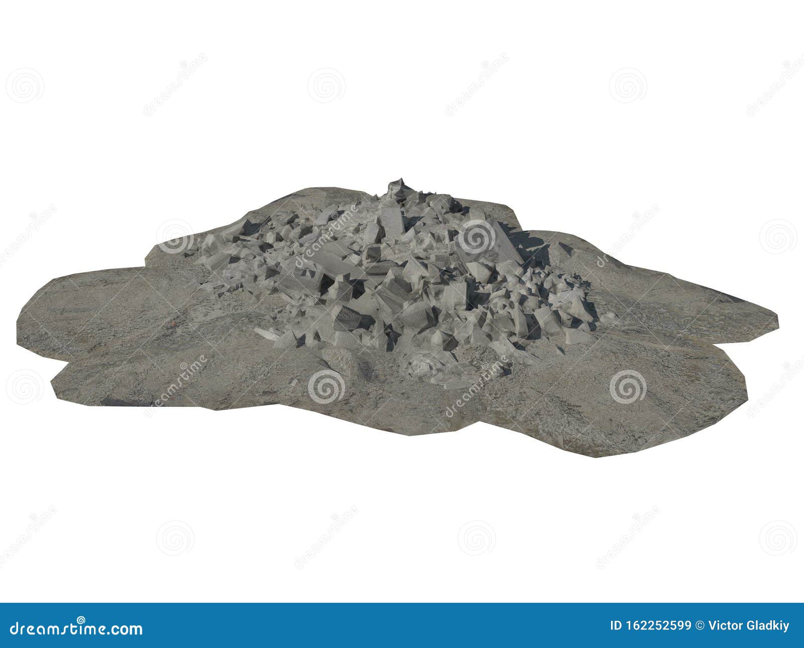 Heap of Rubble and Debris Isolated on White 3d Illustration Stock ...