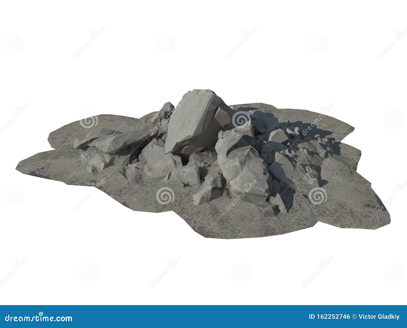 Heap of Rubble and Debris Isolated on White 3d Illustration Stock ...